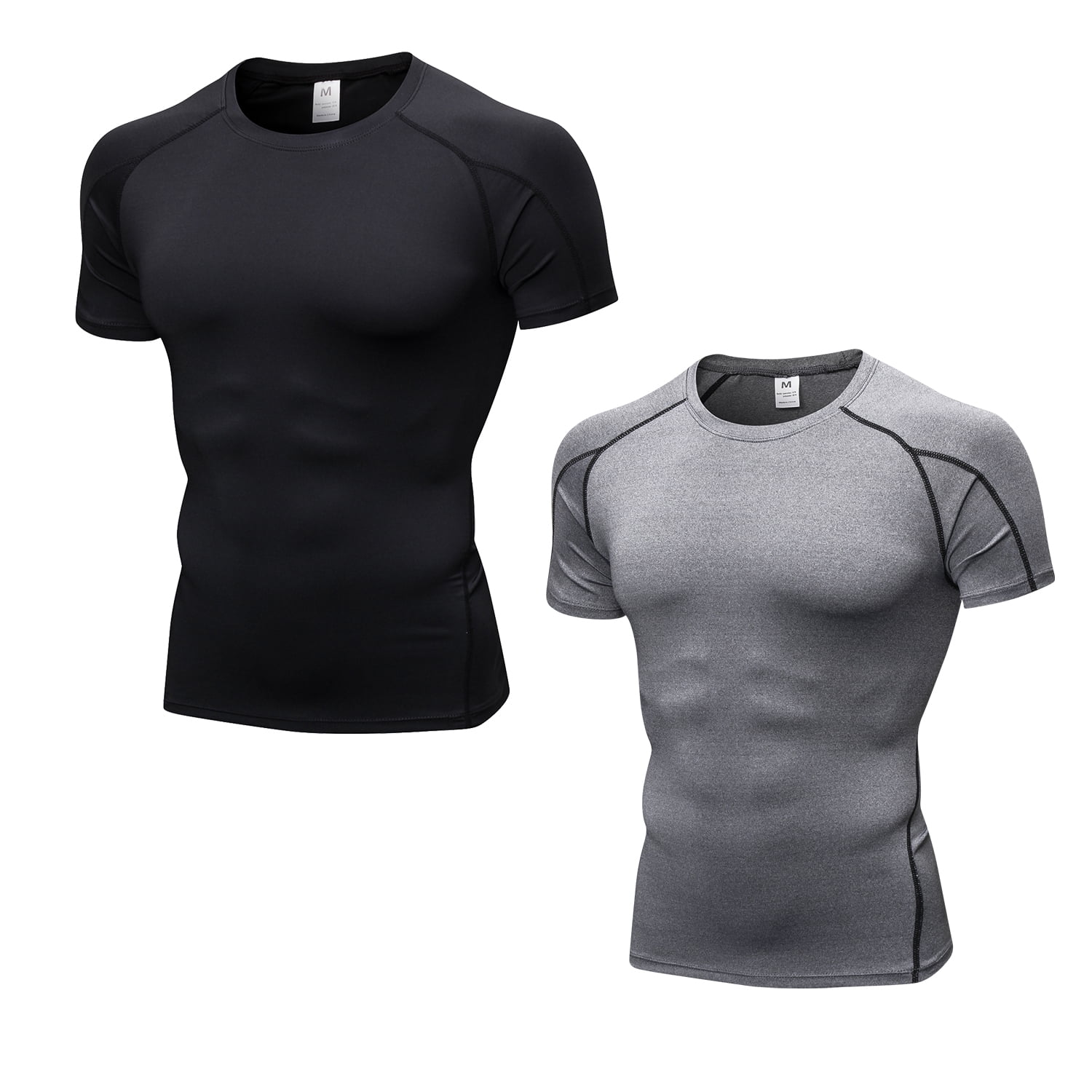 YUSHOW Men's UV Protection Gym Clothing, Fitness Compression Shirts ...