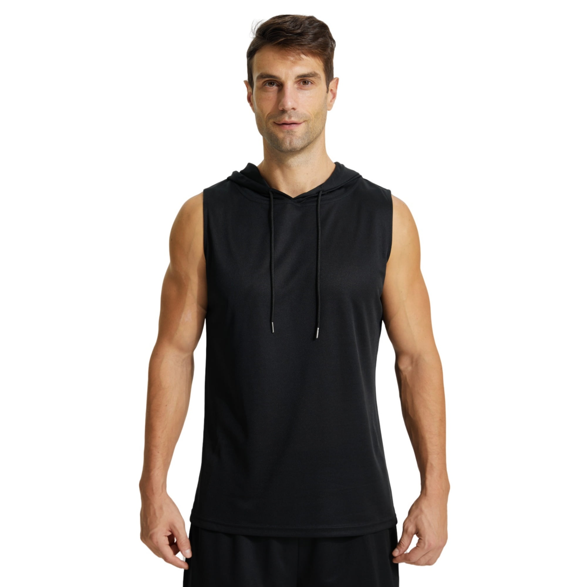 YUSHOW Mens Active Workout Hoodie Tank Tops Sleeveless Quick Dry ...
