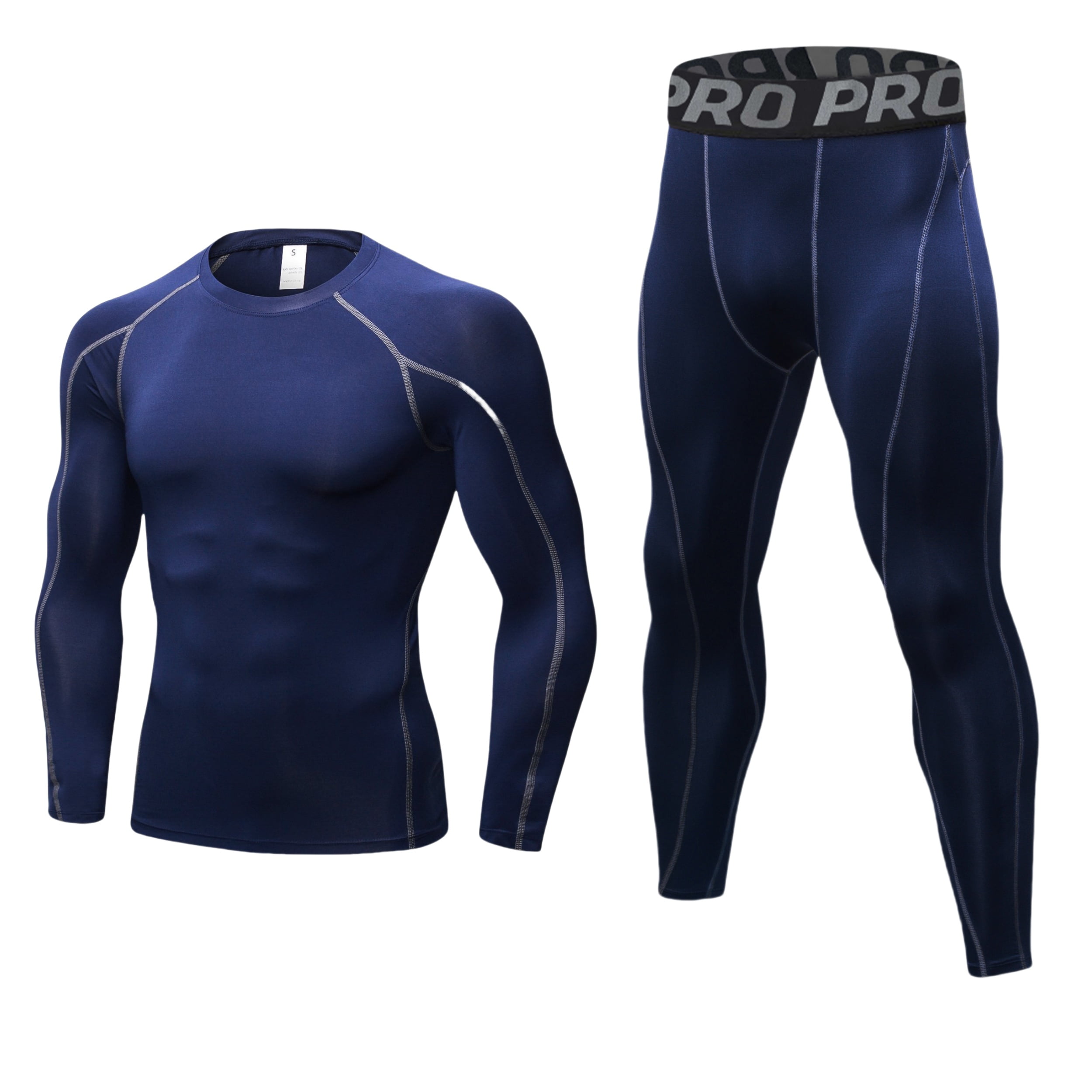 YUSHOW Mens Thermals Underwear Set Thin Wicking Base Layer Crew Neck ...