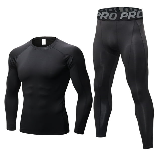 YUSHOW Mens Thermals Underwear Set Thin Wicking Base Layer Crew Neck ...