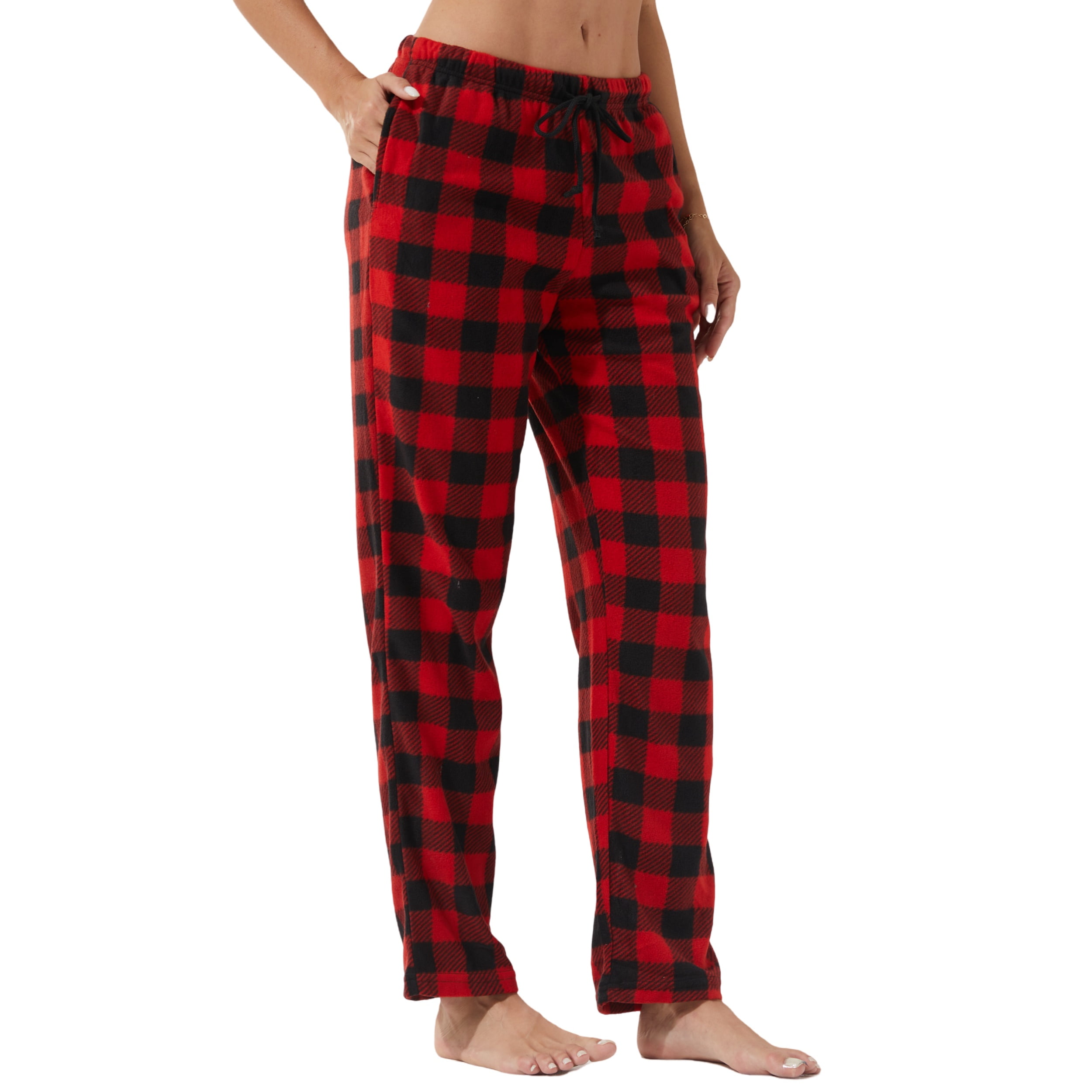 YUSHOW Women Fleece Pajama Pants Comfy Buffalo Plaid Pjs Bottoms with ...