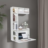 Costway Modern Minimalist Wall Mounted Floating Computer Desk for ...