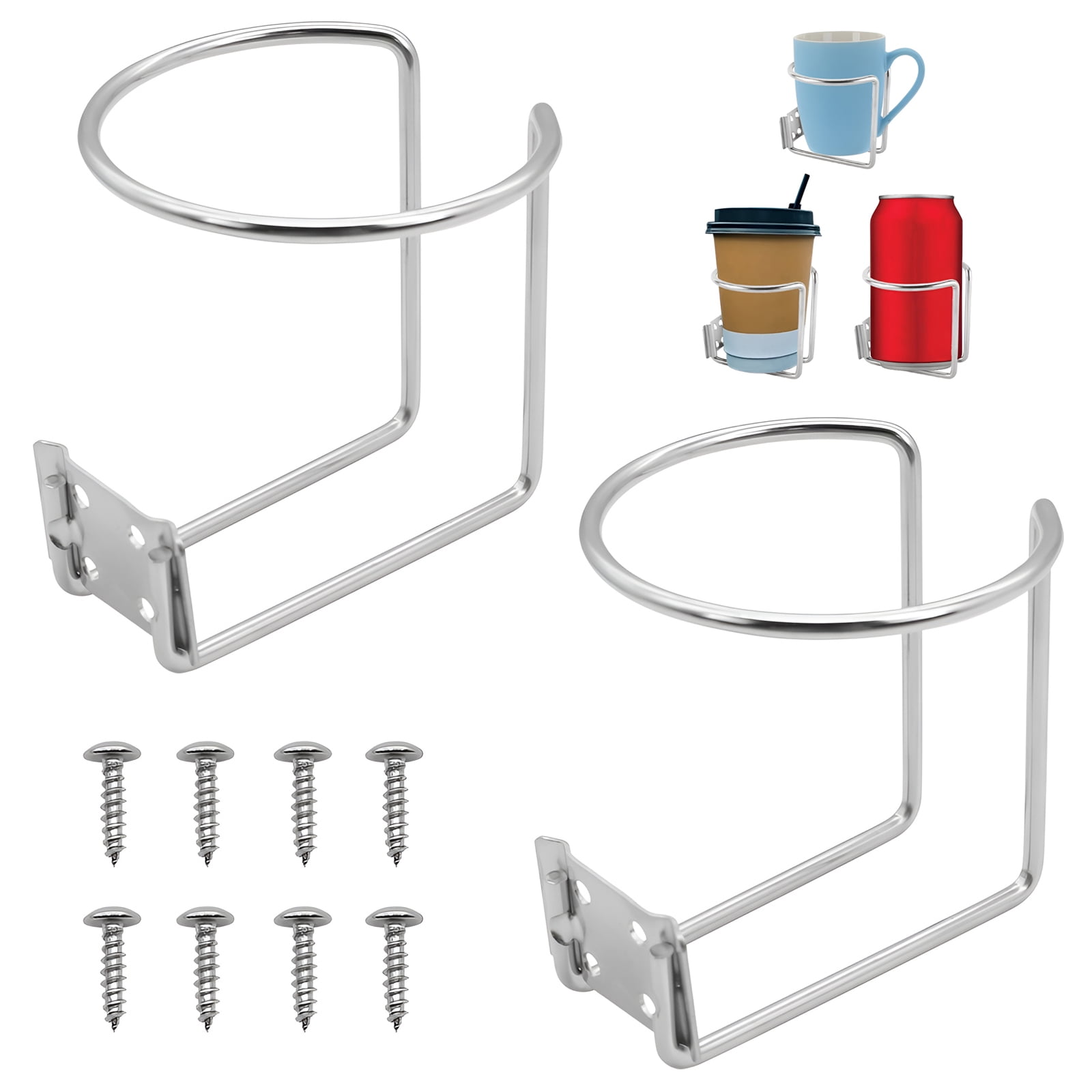 YUSMIEY 2pc Boat Cup Holders for Drinks, Stainless Steel Ring Drink ...