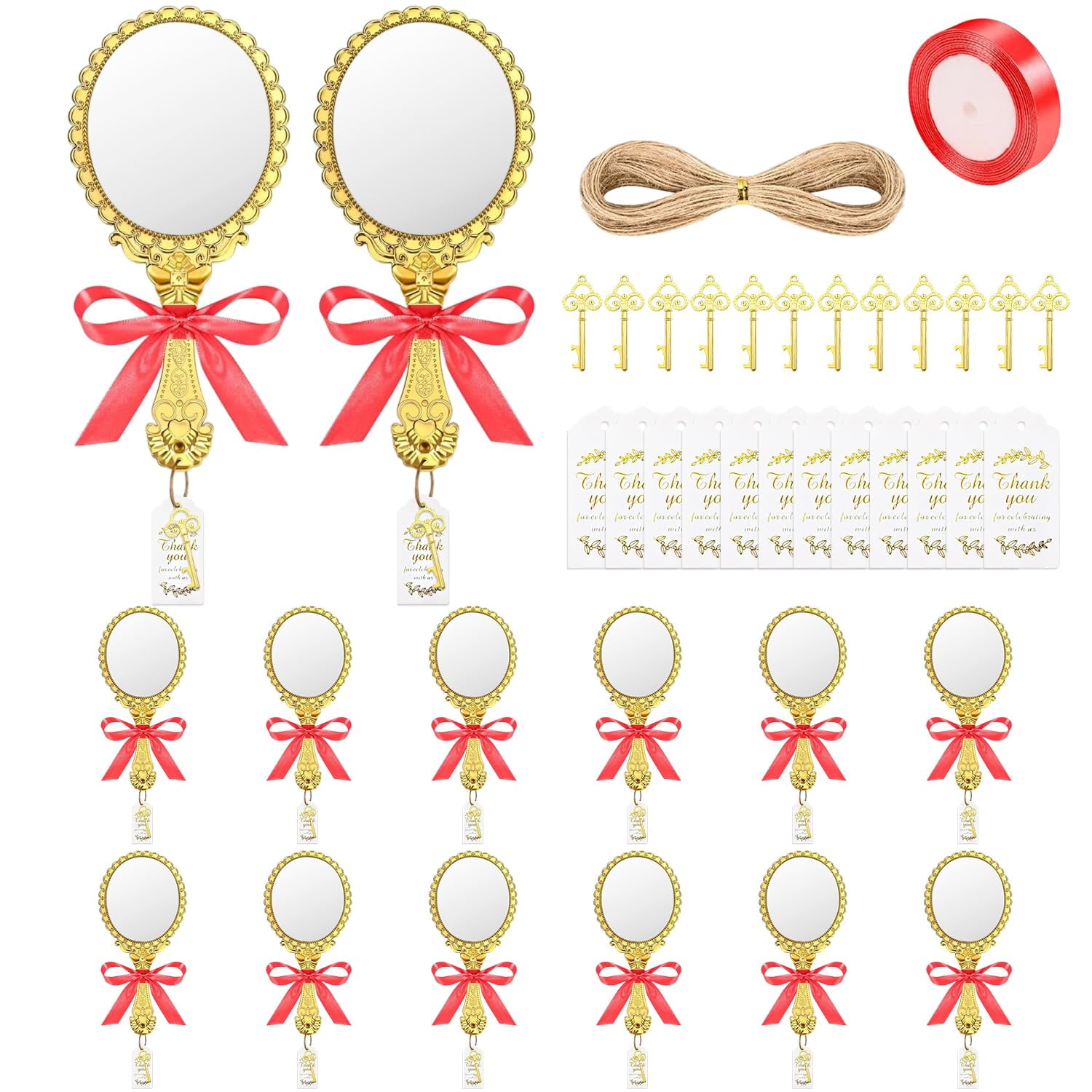 YUSONG Vintage Handheld Mirror 12-Piece Set - Antique Handheld Mirror ...