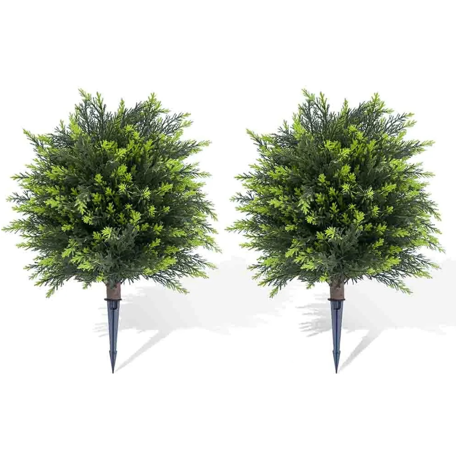 YUSS 21 Inch Artificial Cypress Topiary Plants 2 Pack, Faux Cedar ...