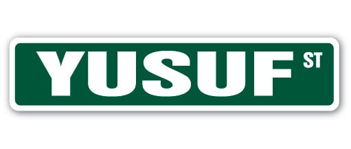 YUSUF Street Sign Childrens Name Room Sign | Indoor/Outdoor | 30" Wide ...