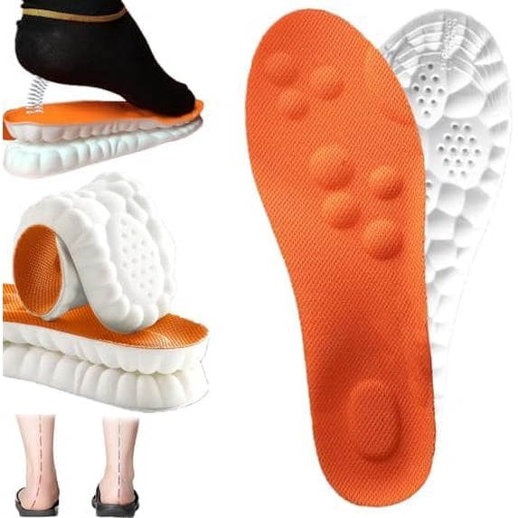 YUSUIYI 4D Shoe Cloud Insoles for Men Women,Cuttable Shock Absorption ...