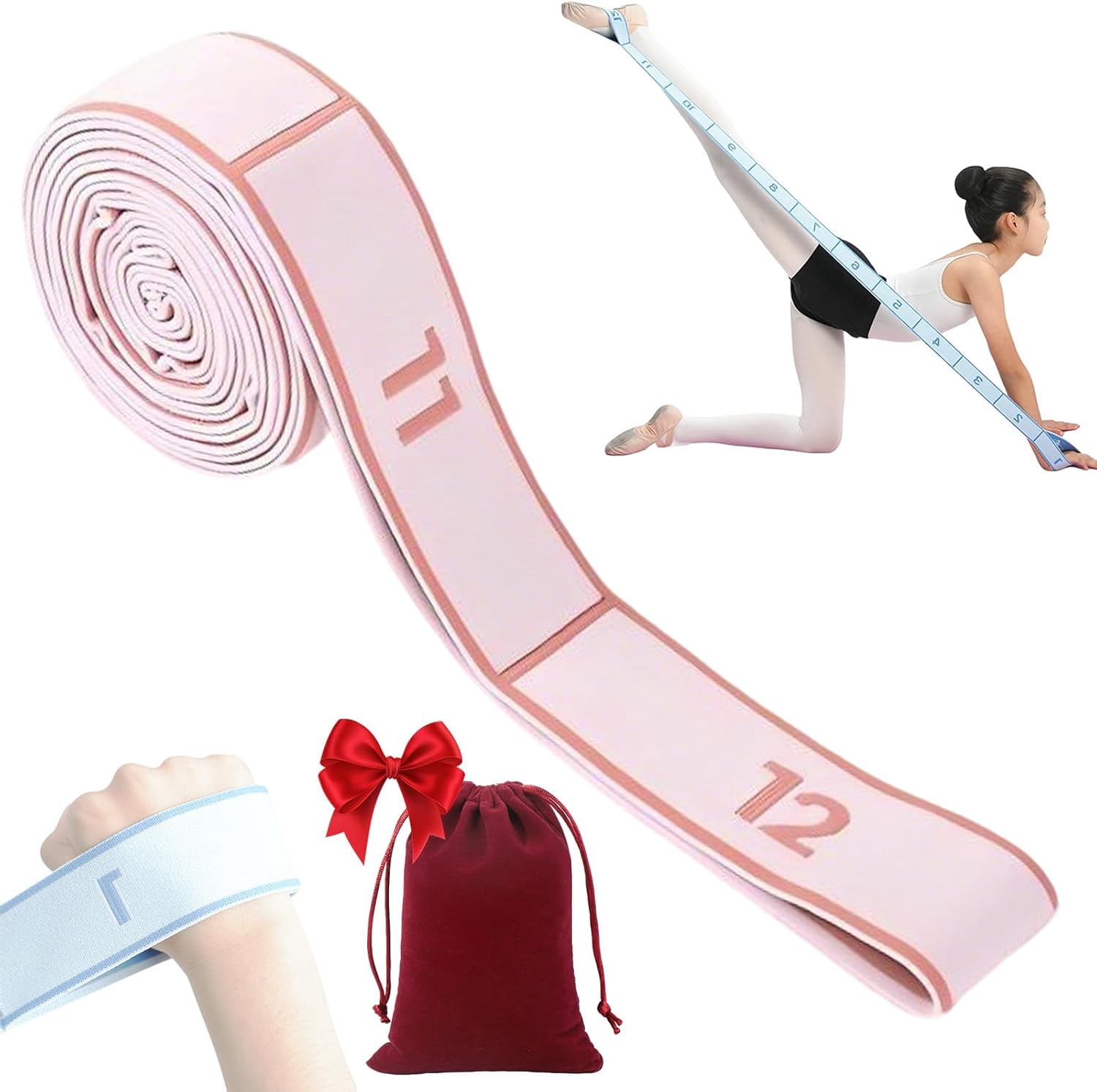 YUSUIYI Fitness Numbered Resistance Bands,8/10/12-Section Elastic ...