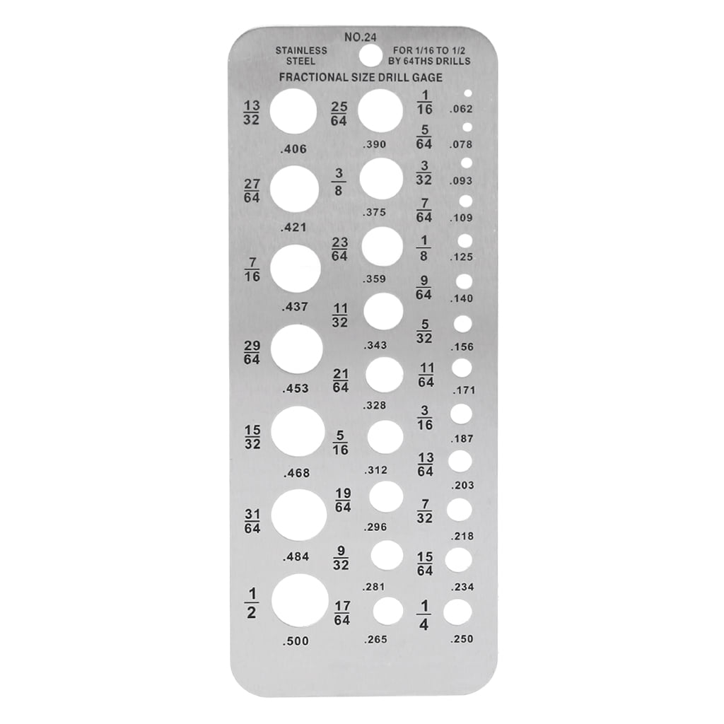 YUTIPGER Drill Gauge Stainless Steel Drill Bit Size Checker Plate ...