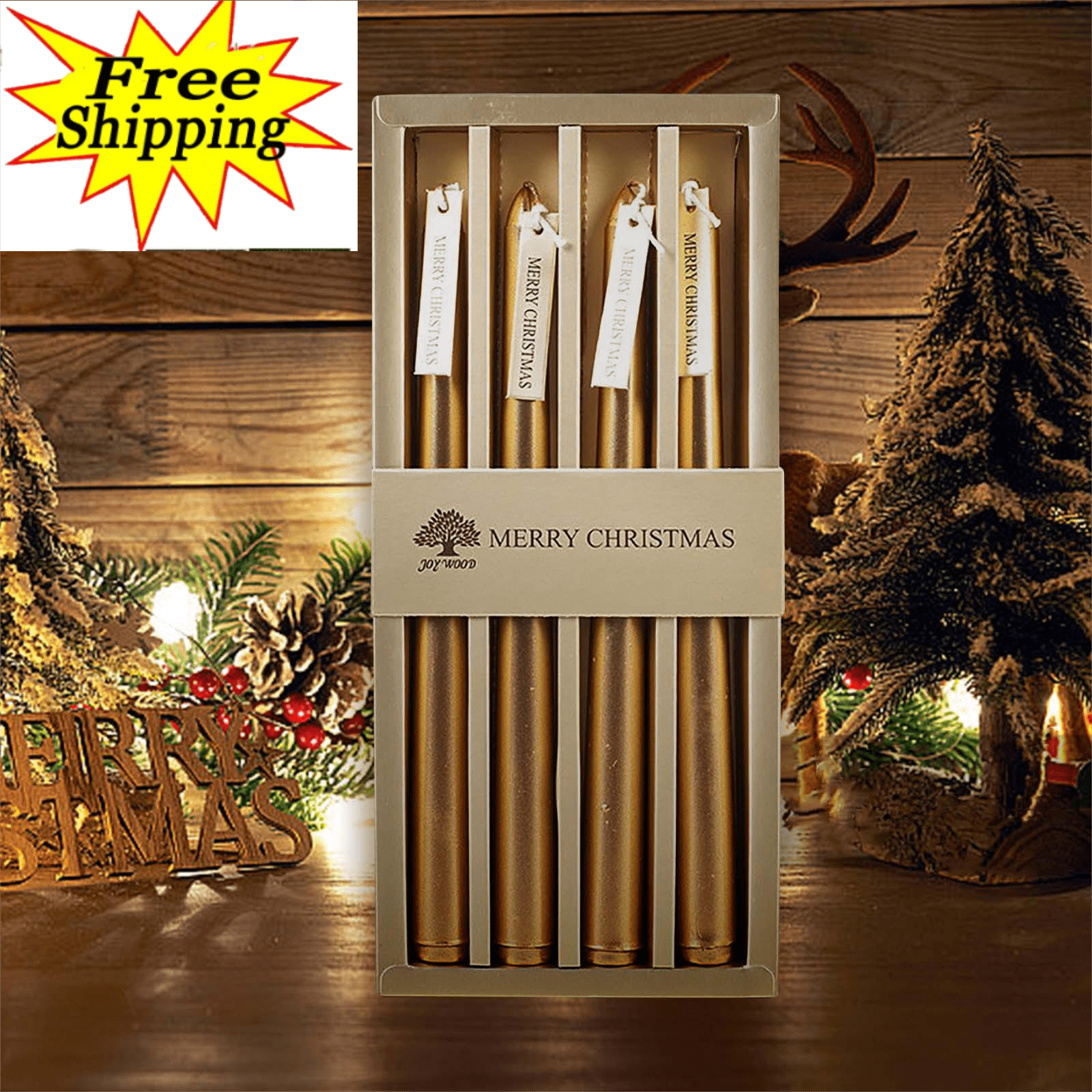 YUTK 12 Inch Taper Candles Set of 4 Aromatherapy Smokeless Long Tall ...