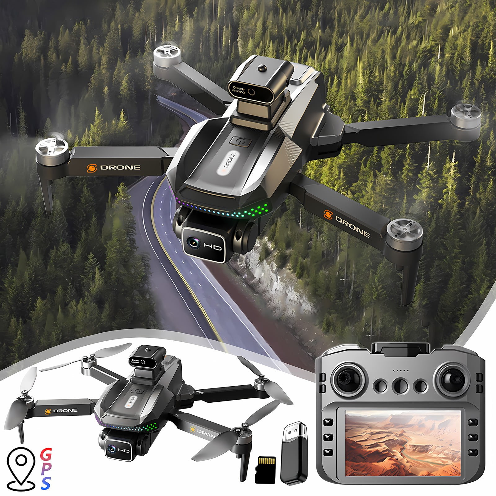 YUTK 13 Year Old Boy Gifts,GPS Drone With Screen Remote Control ...