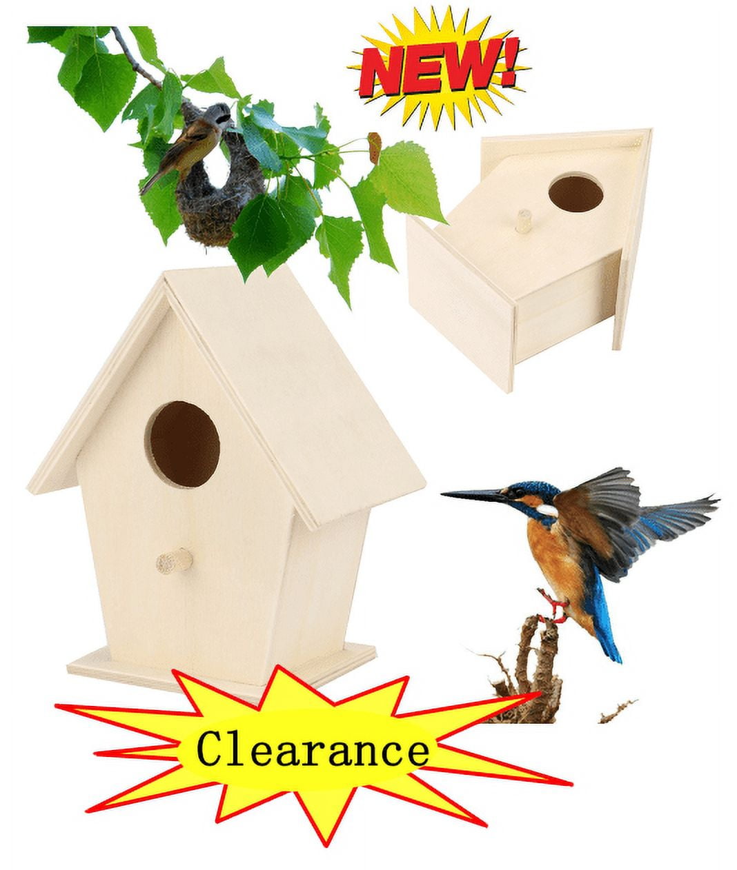 YUTK Dox House Bird House Bird House Bird Box Bird Box Wooden Box A ...