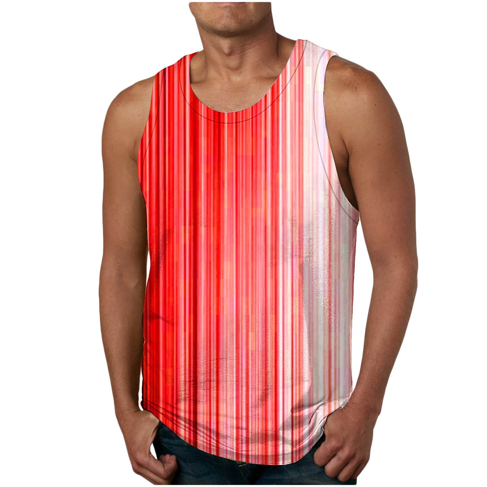 YUTK Men's T-Shirt Tanks New Fashion Casual Men's Summer Loose ...