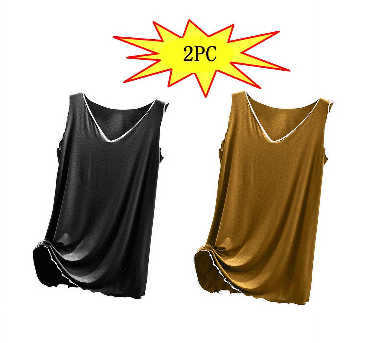 YUTK Womens Nightgown Soft Sleepwear Women's V-Neck Sleeveless Pajamas ...