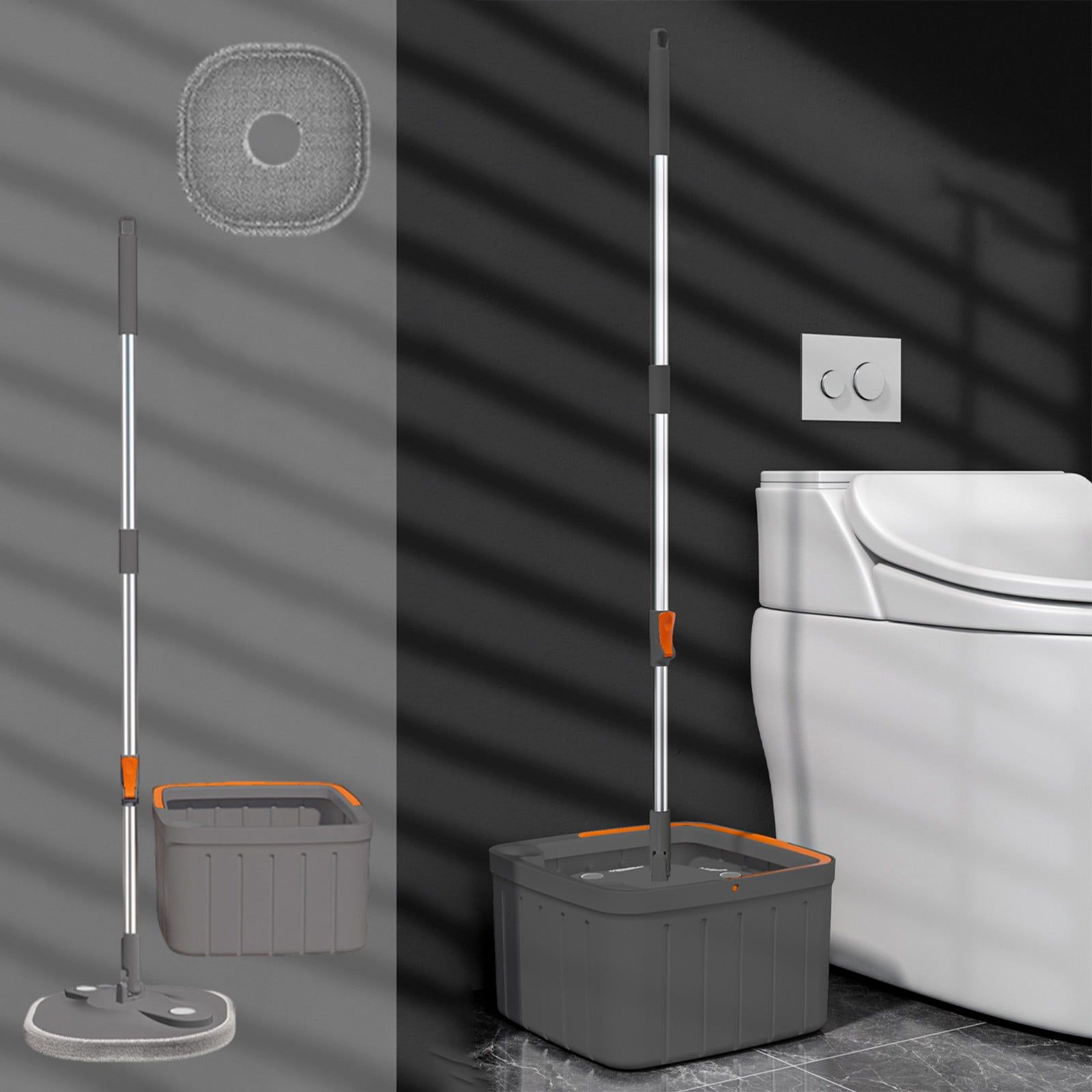 YUTK Wood Floor Mop,Mop and Bucket with Wringer Set- Support Self ...