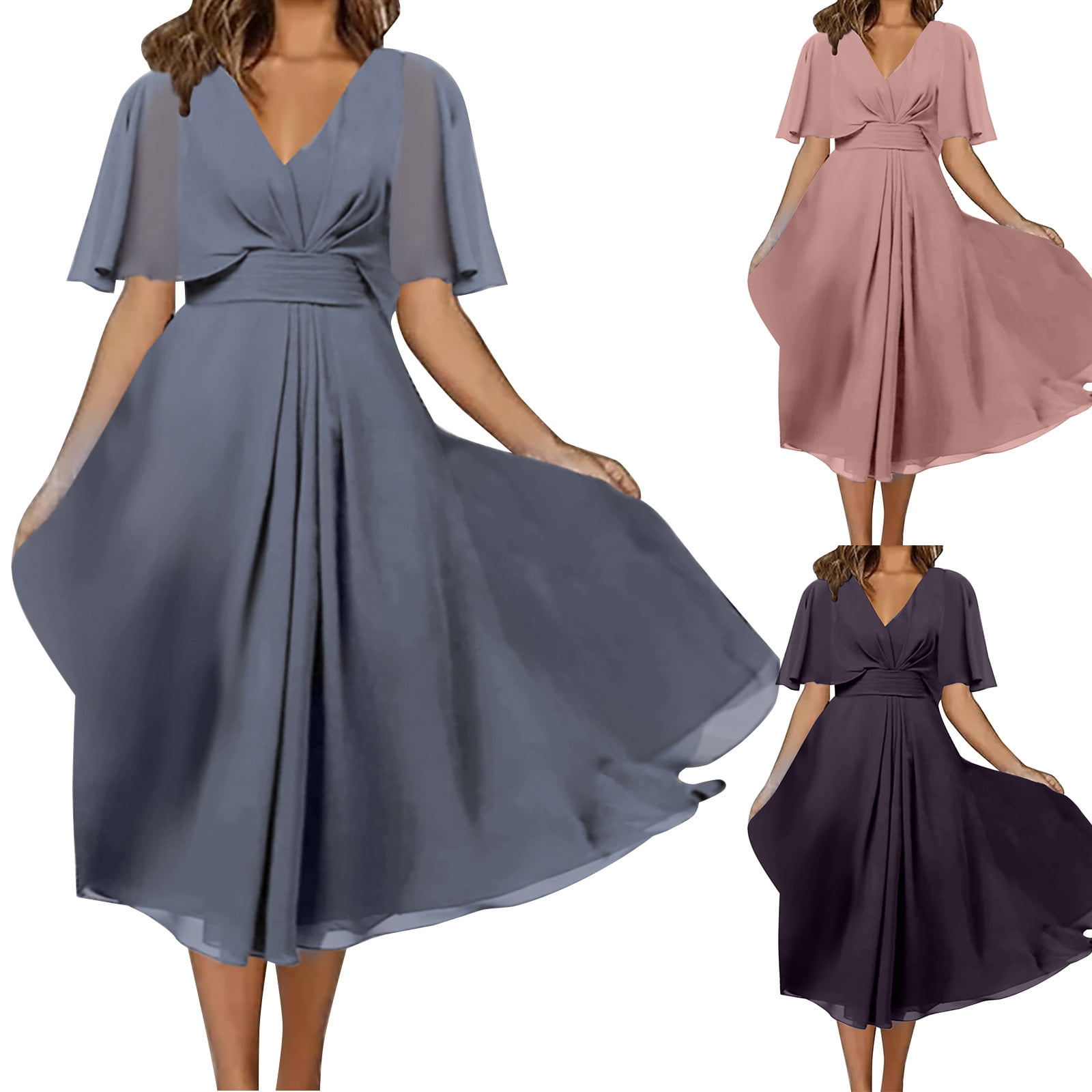 Yuuand Summer Dresses For Women 2024 Clearance Cute Summer Commute Mid