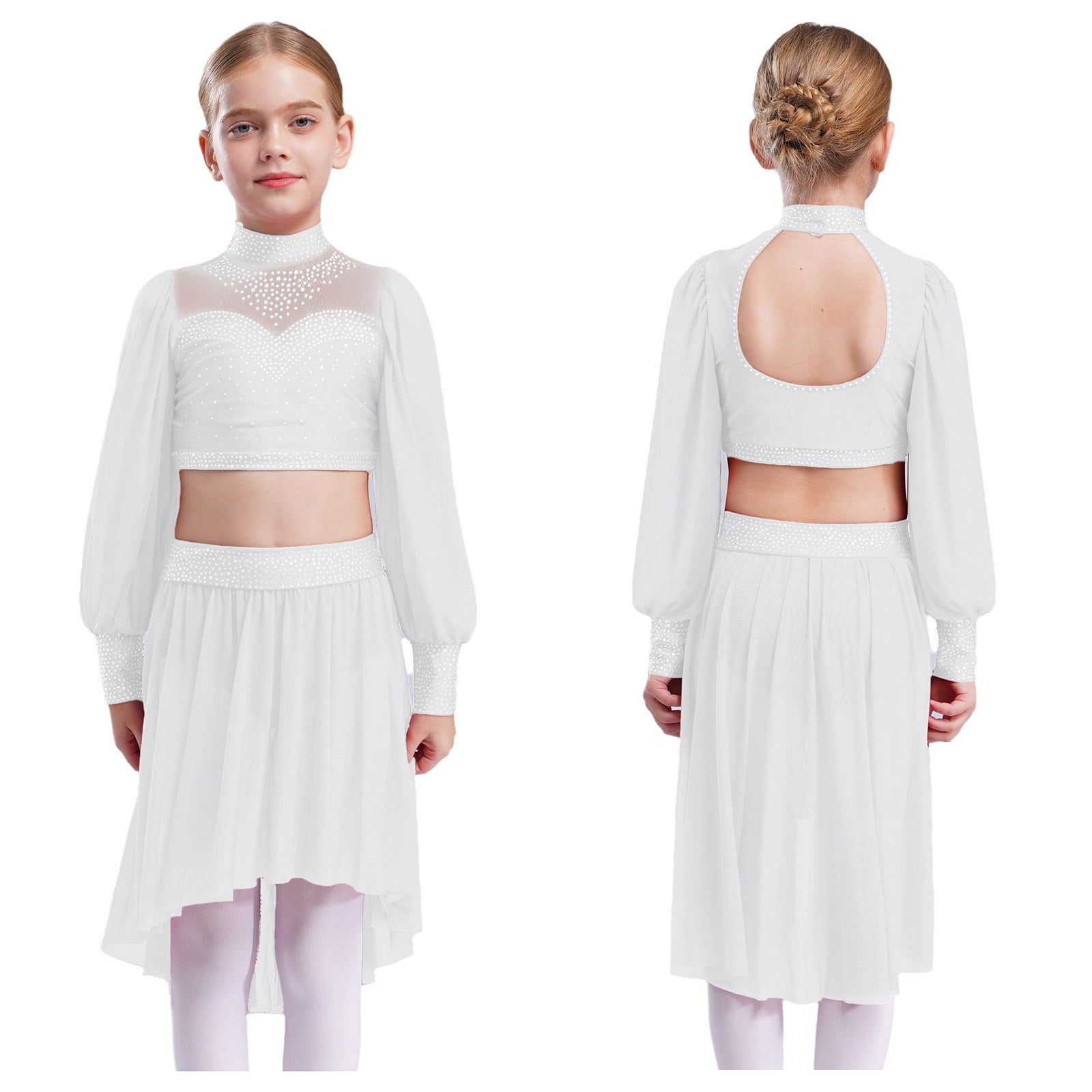 YUUMIN Big Girls Contemporary Dance Outfits Gymnastics Dancing Clothes ...