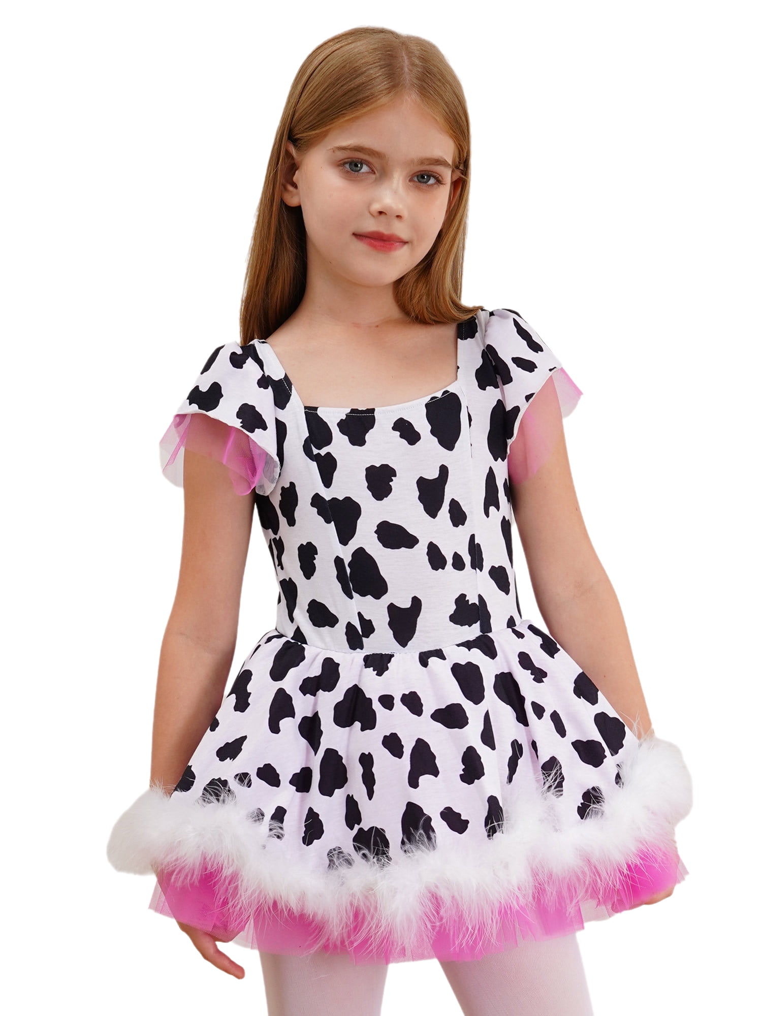 YUUMIN Cowgirls Western Party Dancewear for Girls Cow Printed Tutu ...