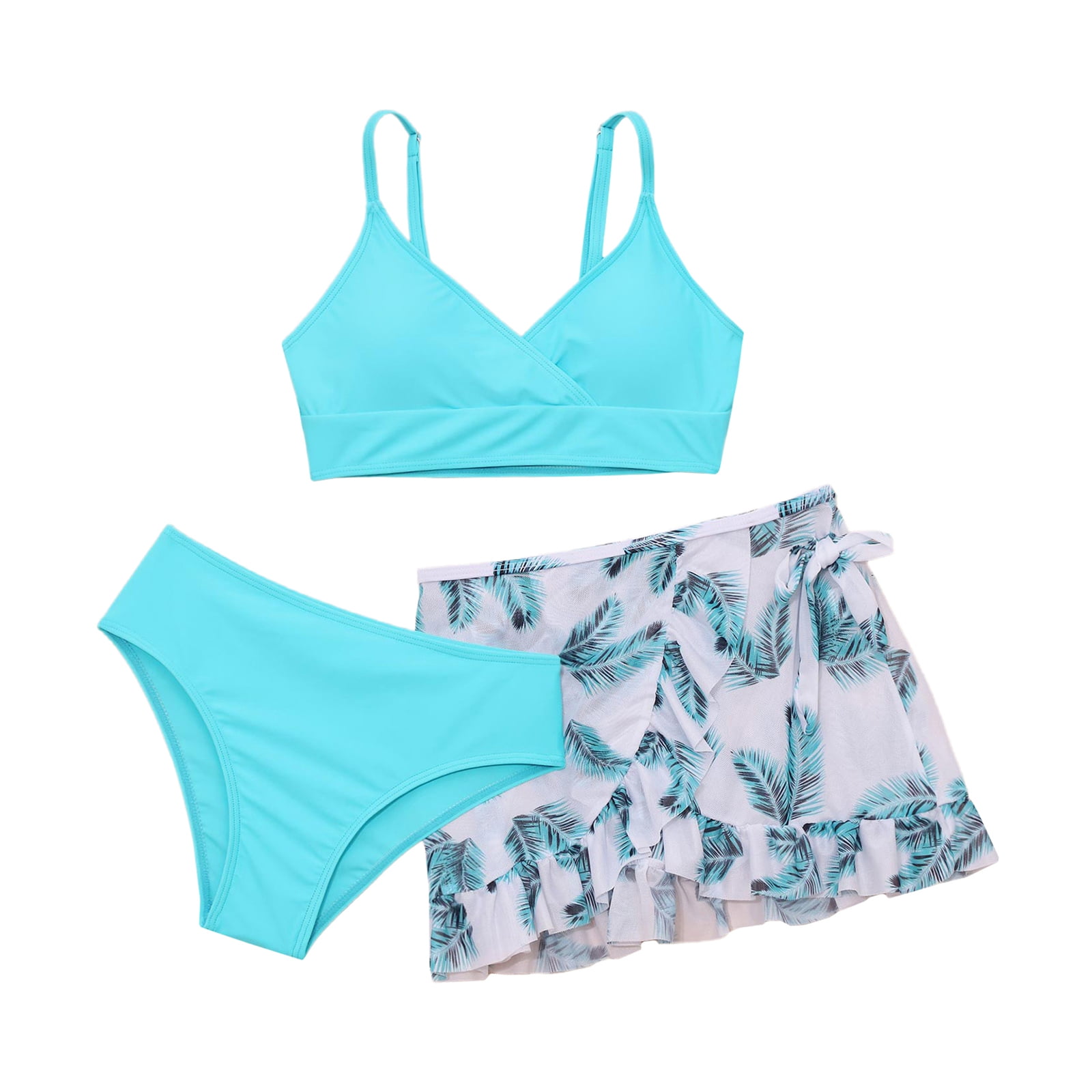 YUUMIN Girls Adjustable Shoulder Straps Tops with Briefs Skirt Set 3 ...