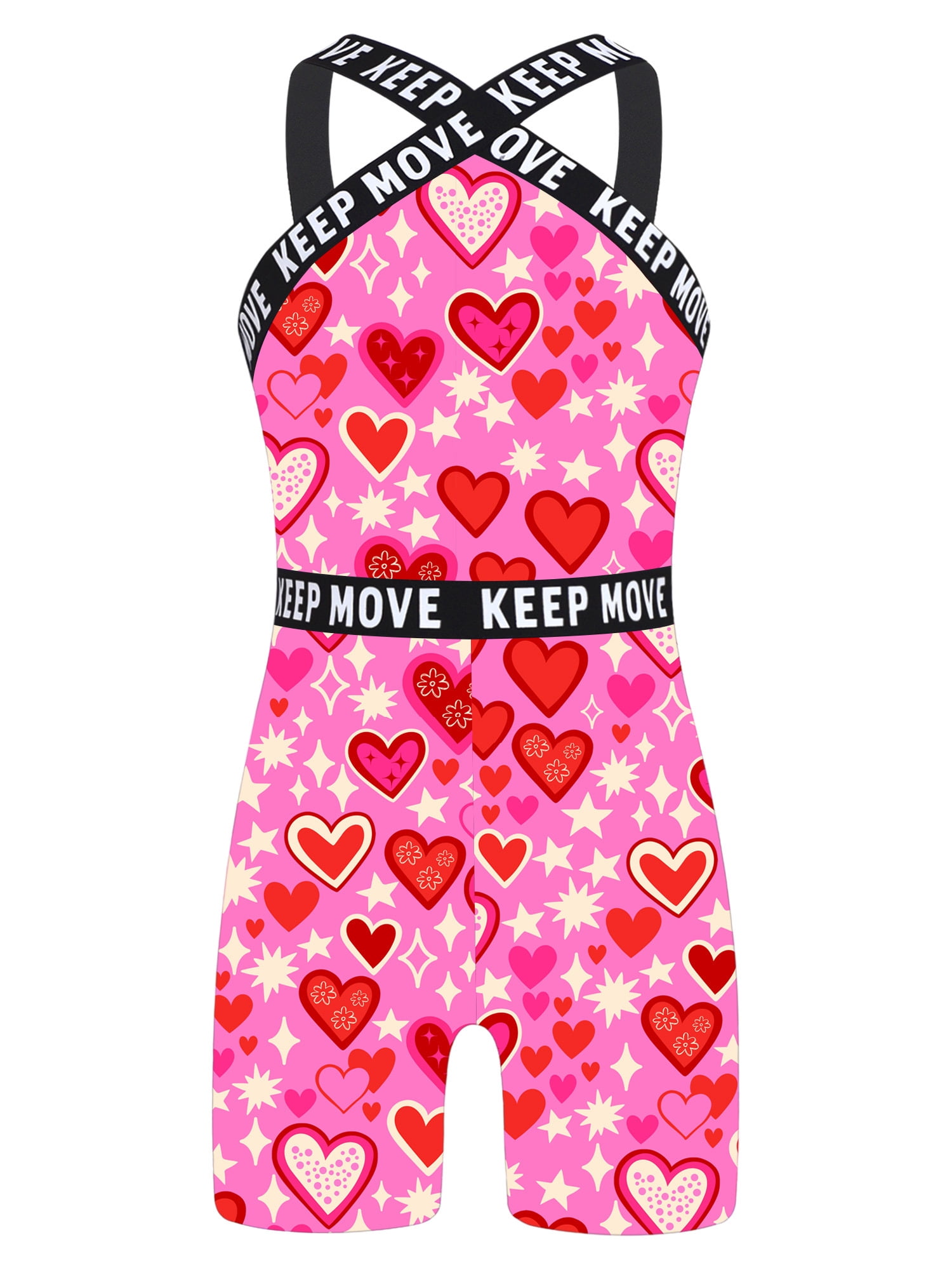 YUUMIN Girls Printed One Piece Boyleg Swimsuits Halter Neck Gymnastics ...