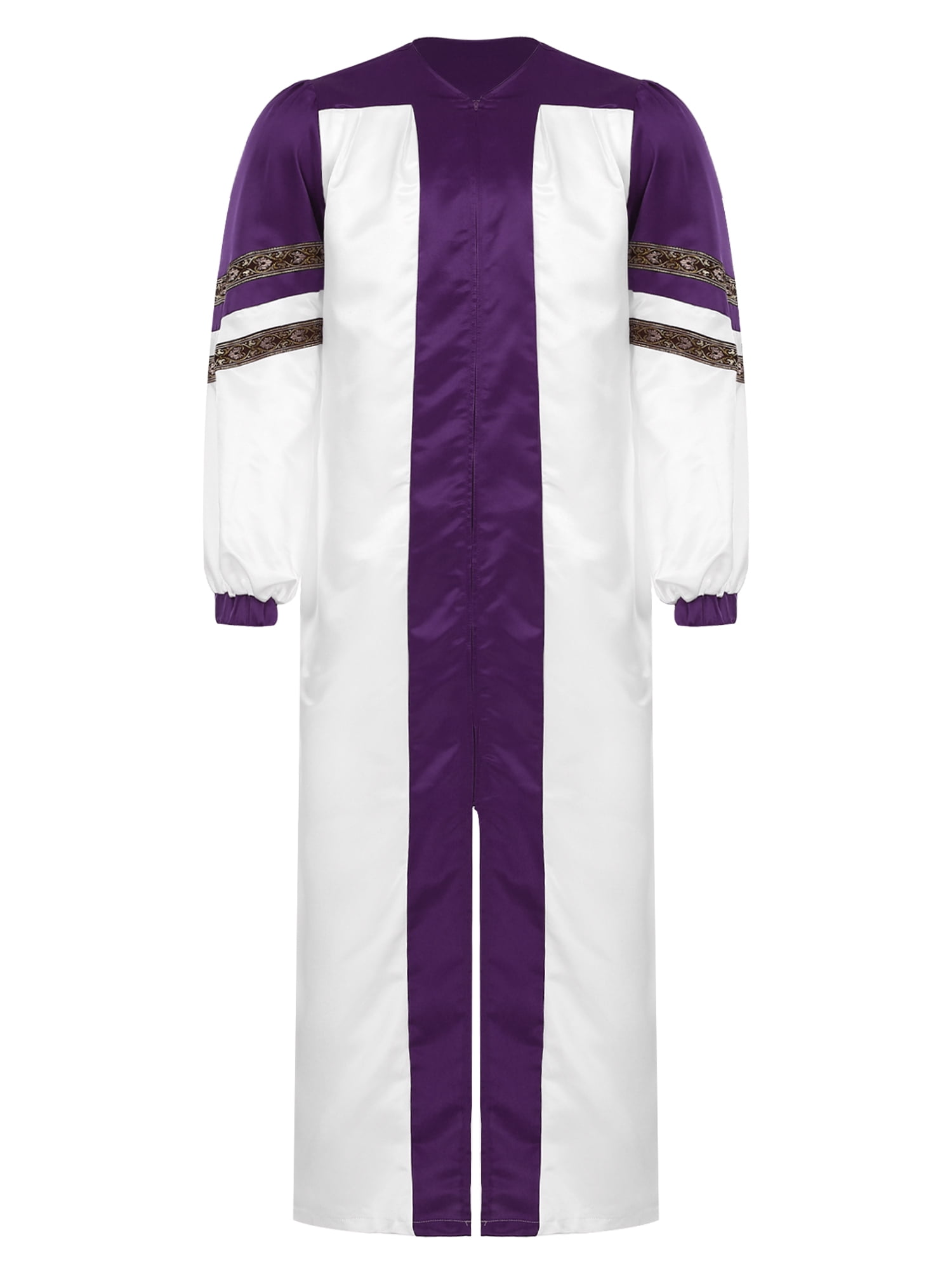 YUUMIN Graduation Gown for Men Adult Long Sleeve Clergy Choir Robe ...