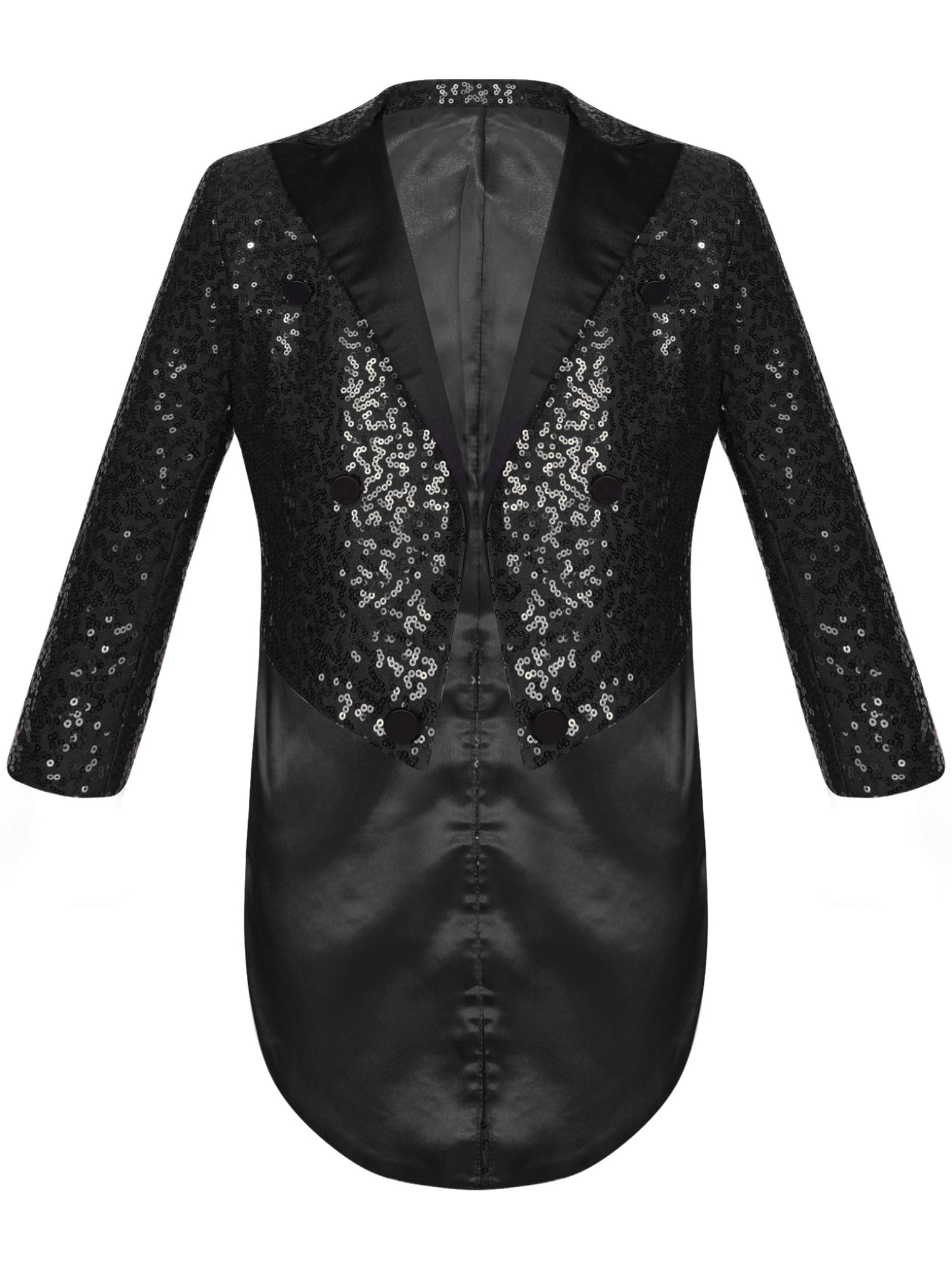 YUUMIN Kids Boys Sequins Tuxedo Jacket Suit Tailcoat Swallowtail Blazer ...