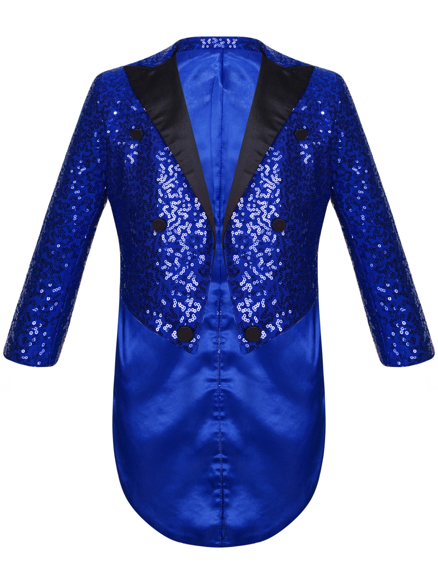 YUUMIN Kids Boys Sequins Tuxedo Jacket Suit Tailcoat Swallowtail Blazer ...