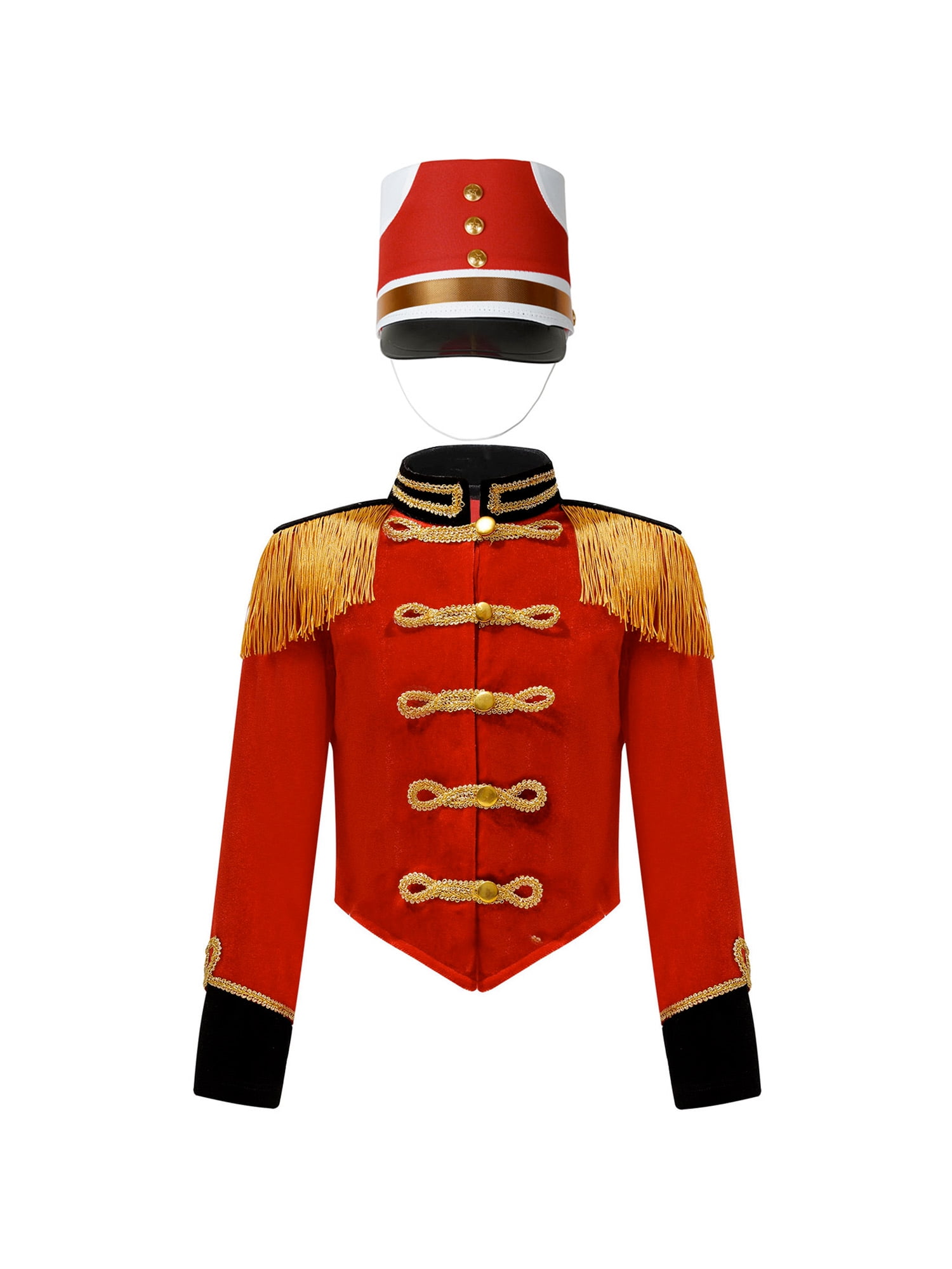 YUUMIN Kids Girls Drummer Conductor Outfit Marching Band Uniform Long ...