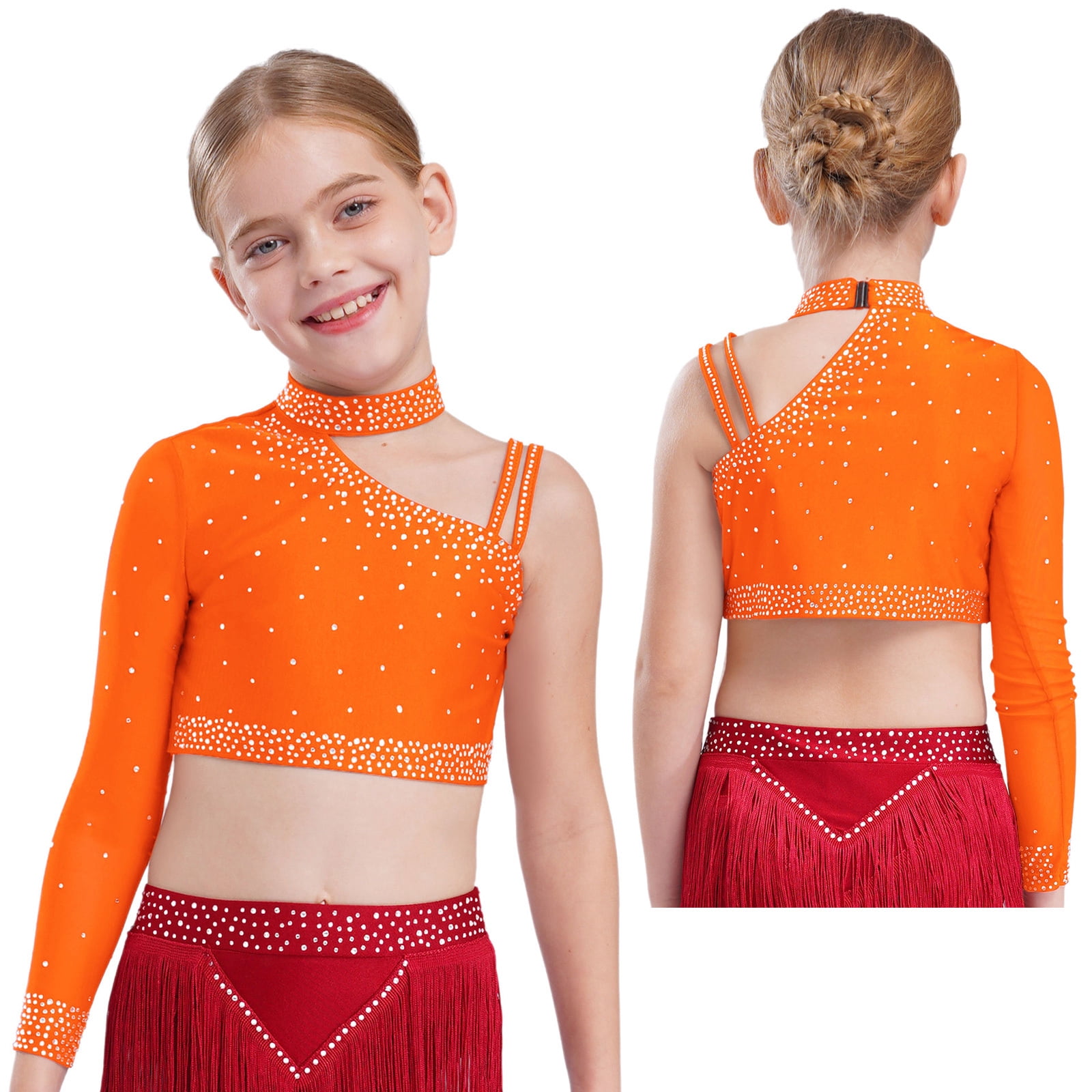 YUUMIN Kids Girls Jazz Hip Hop Dance Crop Tops Athletic Cami Shirt ...