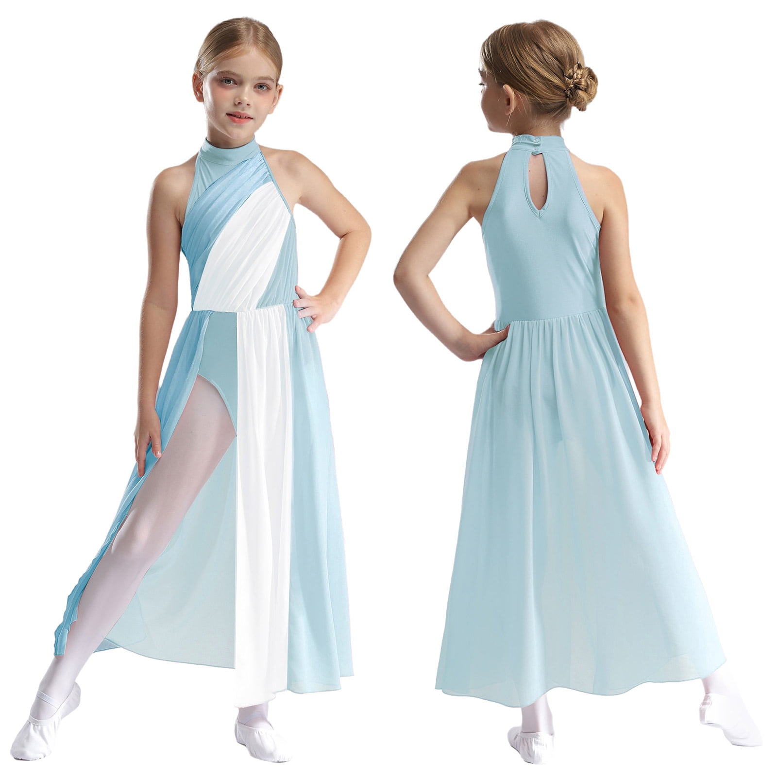 YUUMIN Kids Girls Lyrical Dance Dresses Modern Jazz Ballet Dancewear ...