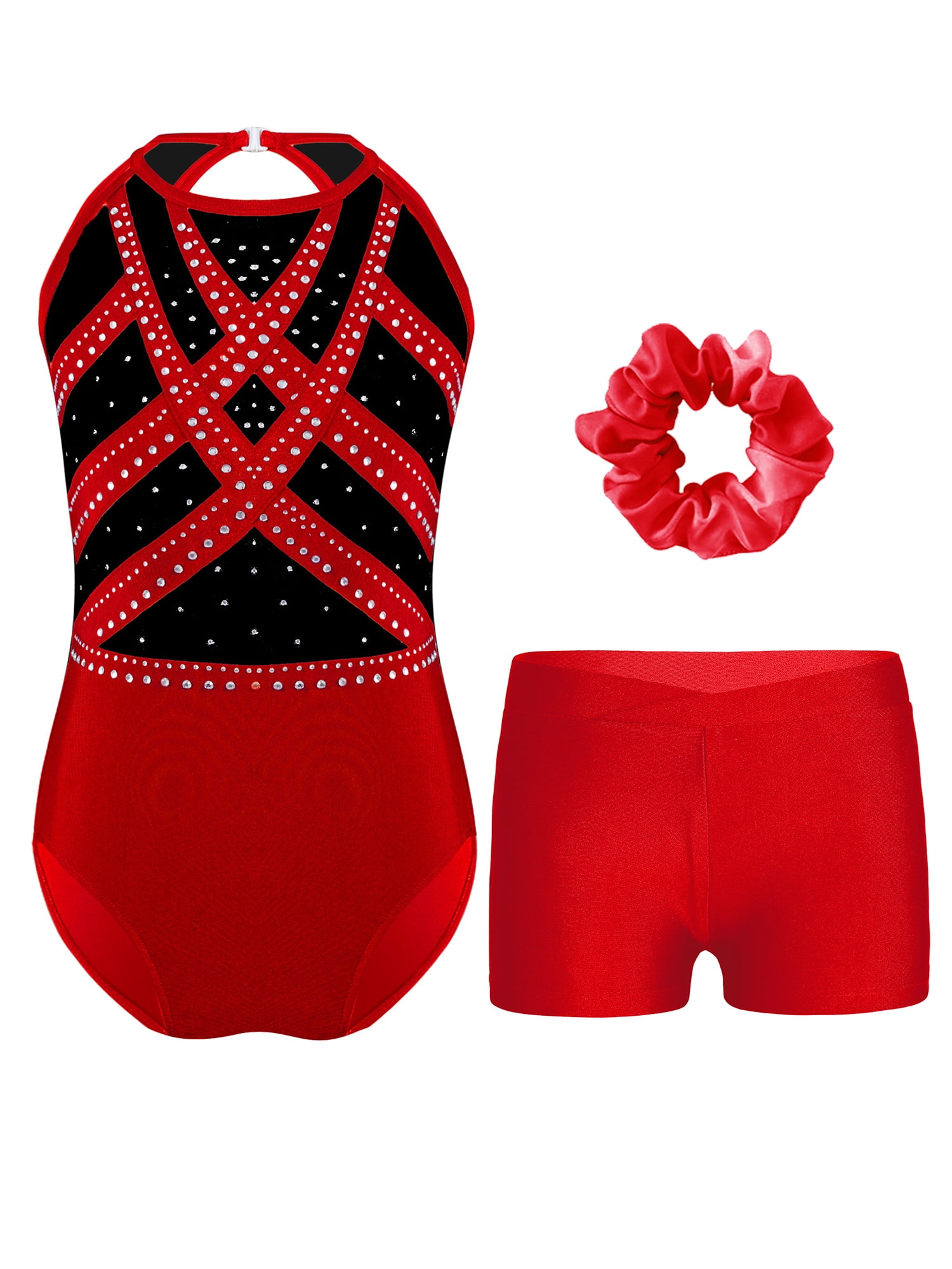 YUUMIN Kids Girls Sparkly Ballet Dance Unitard Gymnastics Leotard with ...