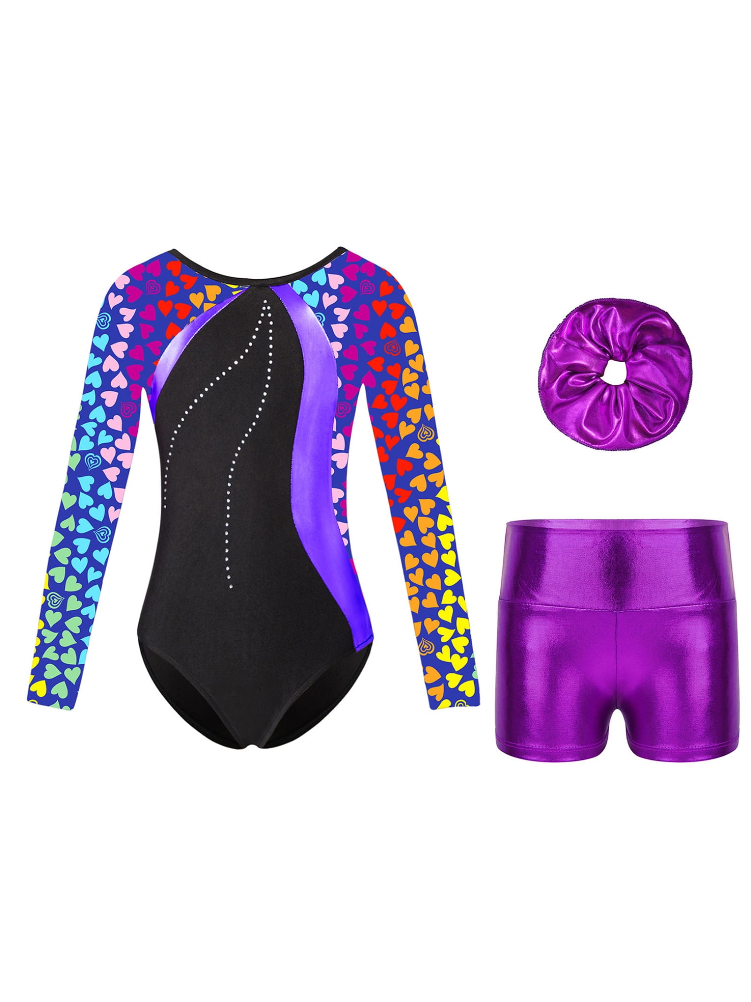 YUUMIN Kids Gymnastics Unitard Ice Skating Outfit Girls Colorful Ballet ...