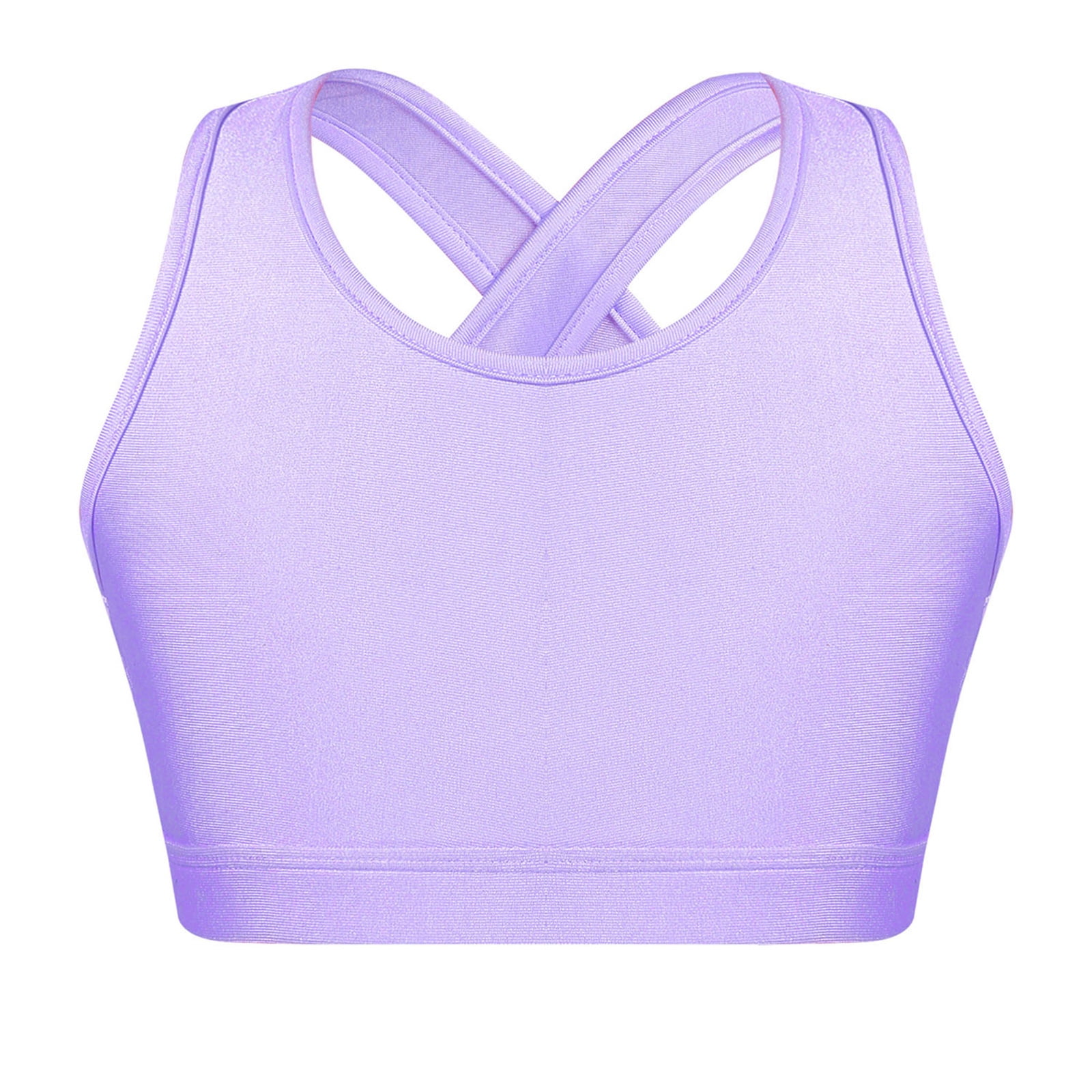 YUUMIN Sports Bra for Kids Girls Solid Crisscross Back Crop Top ...