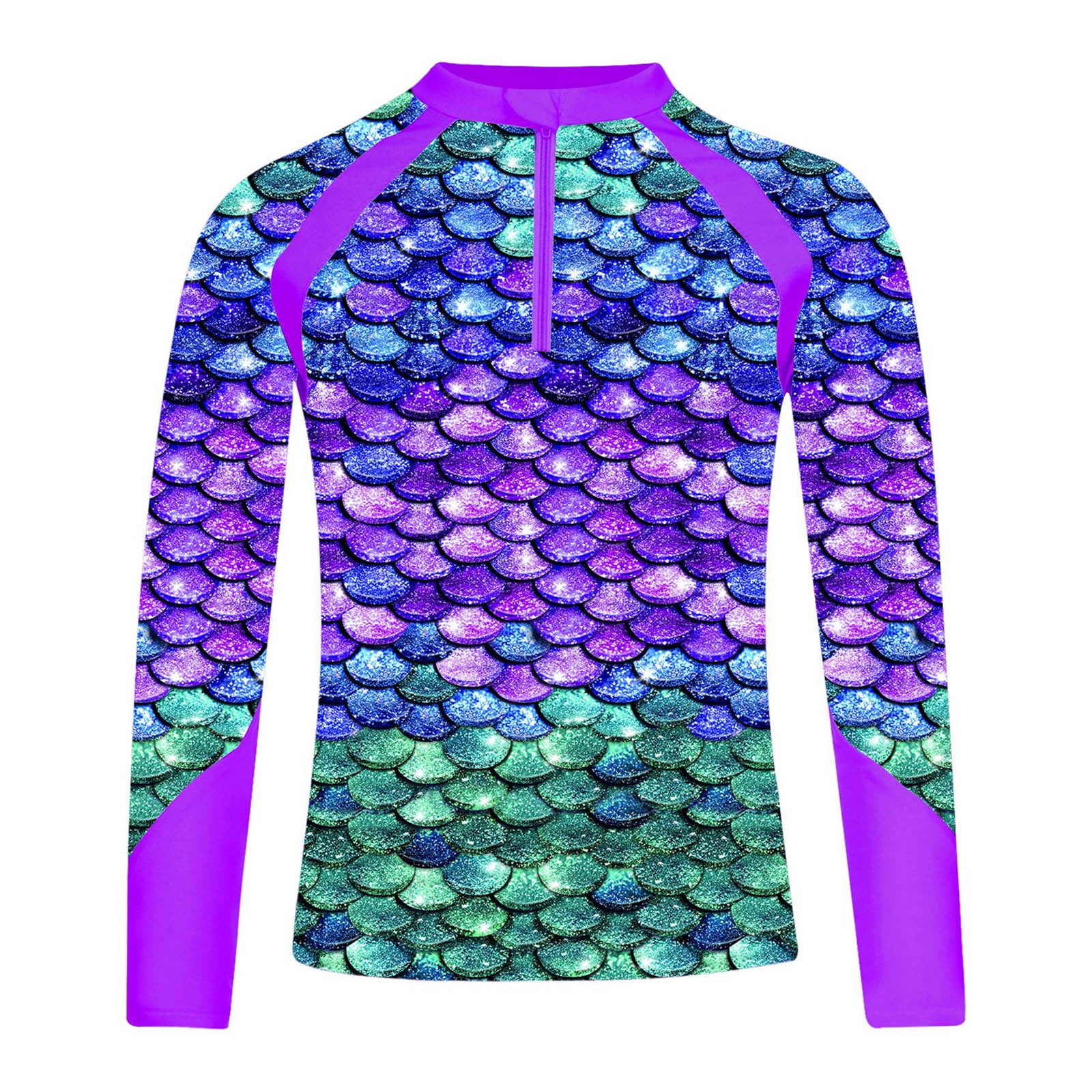 YUUMIN Swim Top for Girls Tie Dye Upf 50+ Long Sleeve Rash Guard Shirts Swimsuit Tanks Sun Cover ...