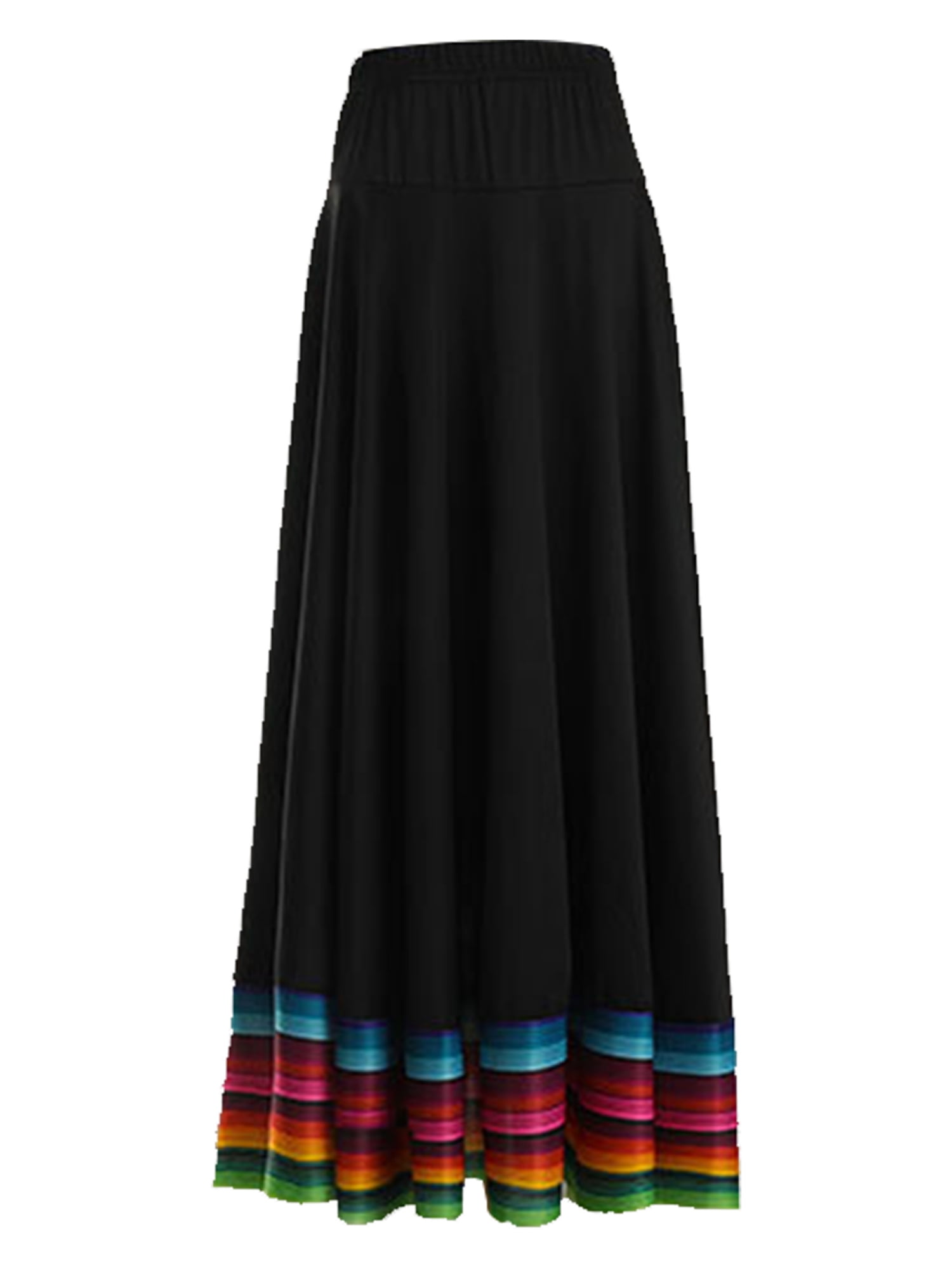 YUUMIN Women's Folklorico Skirts Spanish Swing High Waist Skirt Mexican ...