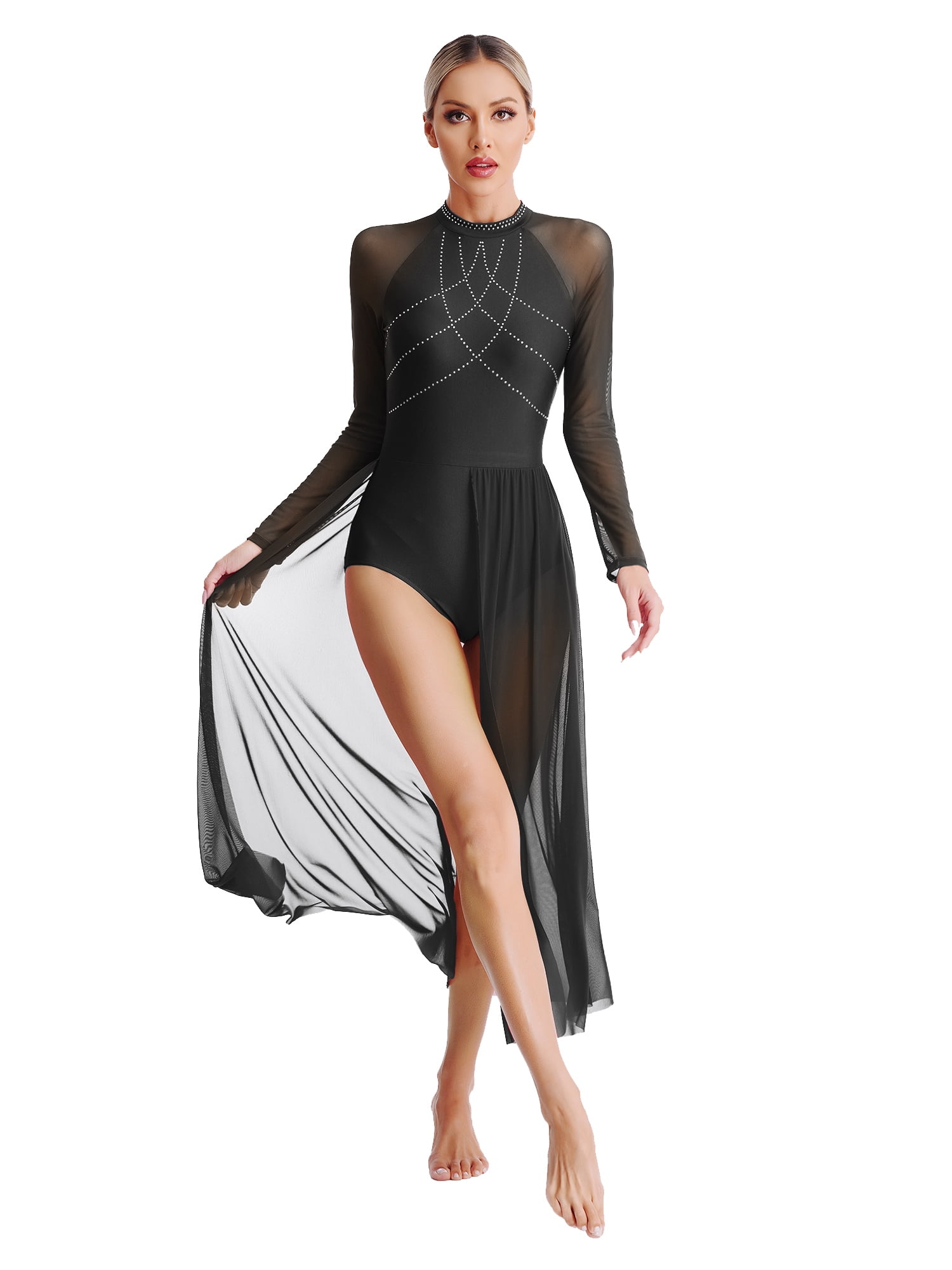 YUUMIN Women's Lyrical Dance Dress Modern Contemporary Dancewear ...