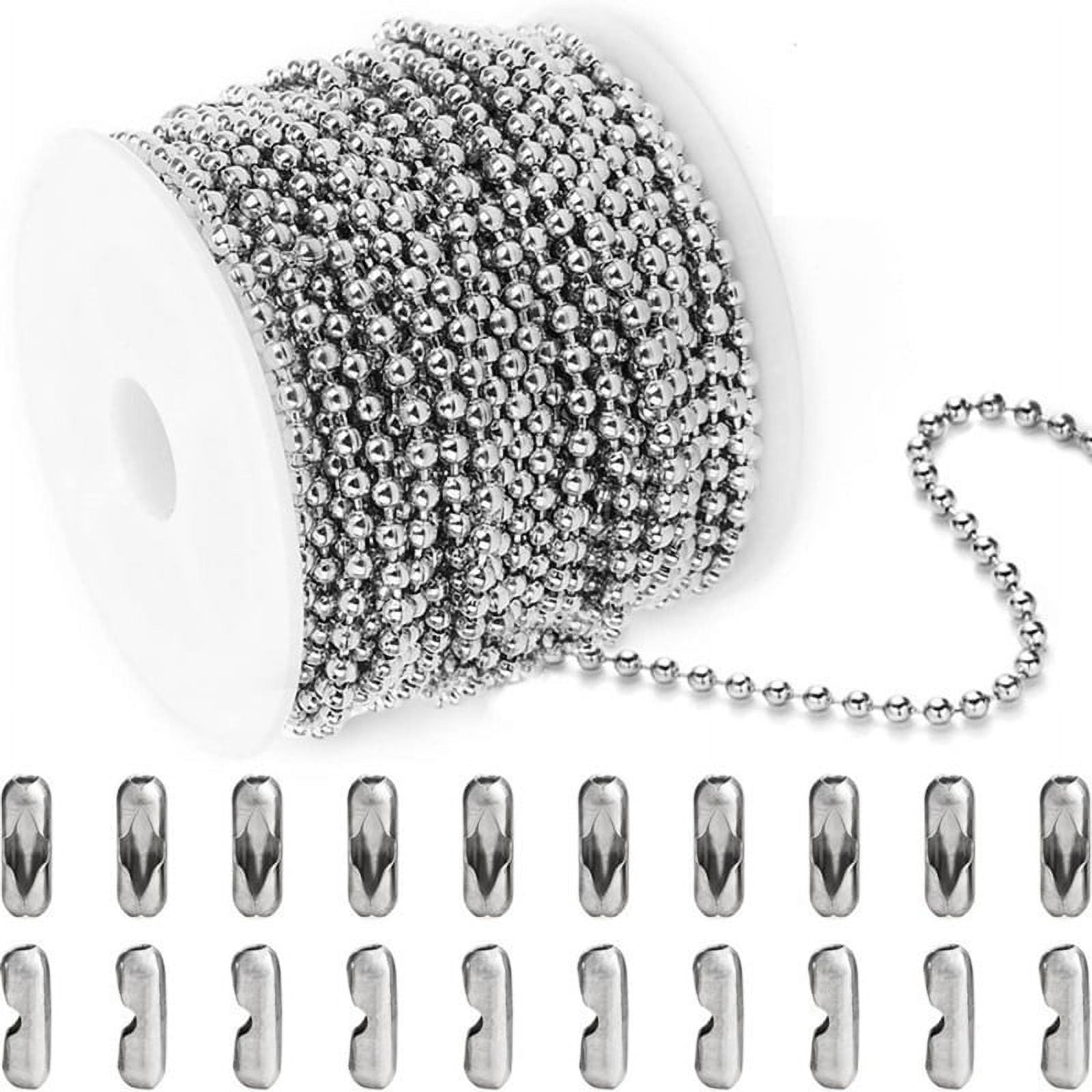YUUZONE 33ft Stainless Steel Ball Chains Beaded Necklace Chains DIY ...
