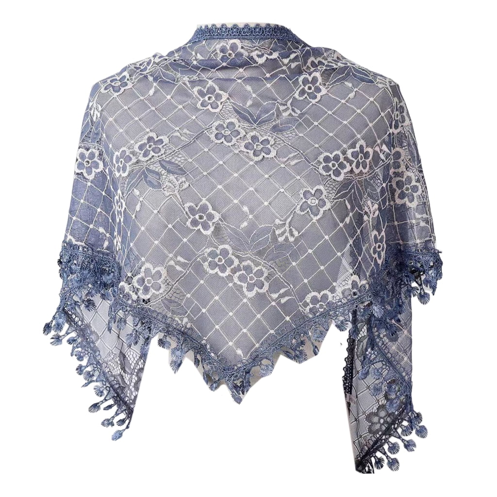 YUUZONE Lace Triangle Scarf Summer Hijab Mantilla Veil Catholic Church ...