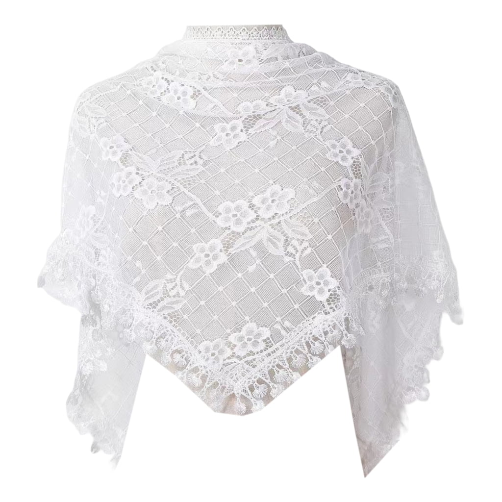 YUUZONE Lace Triangle Scarf Summer Hijab Mantilla Veil Catholic Church ...