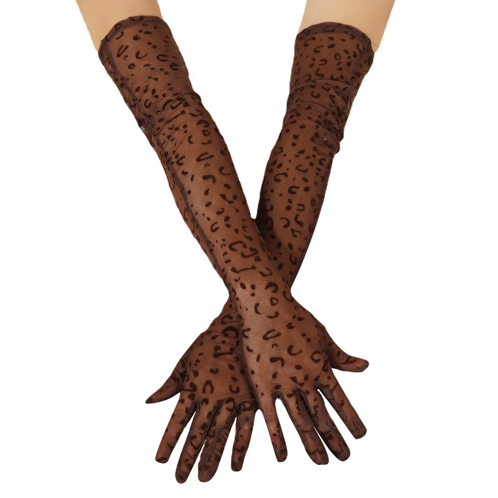 YUUZONE Leopard Opera Gloves Leopard Long Gloves Women Leopard Costume ...