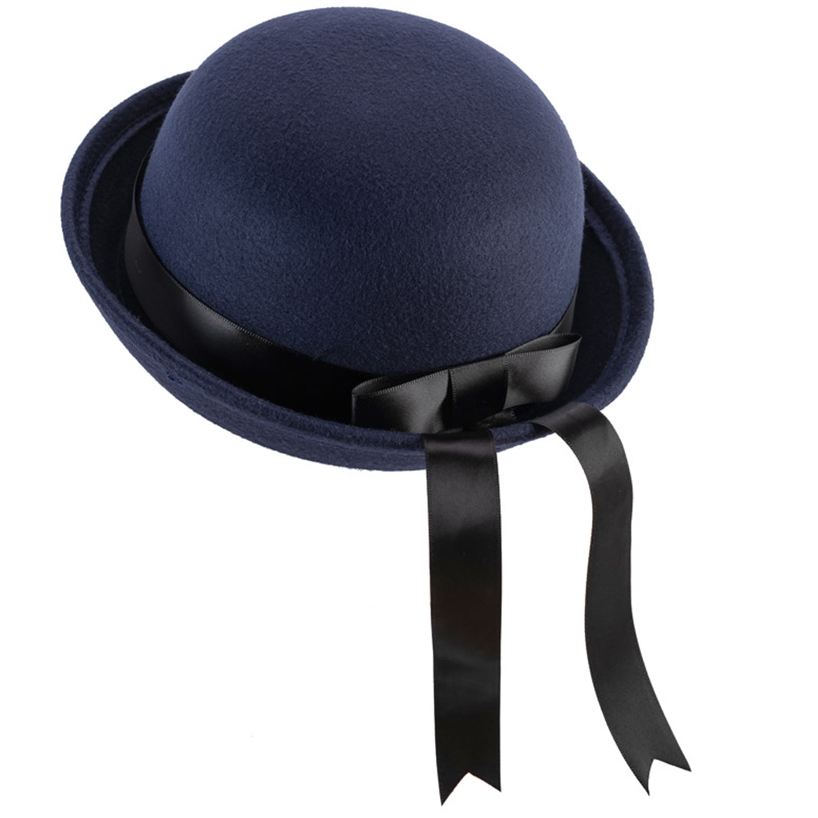 YUUZONE Trendy Bowler Hat Ribbon Bow Derby Cap Parent-Child Bucket Cap ...
