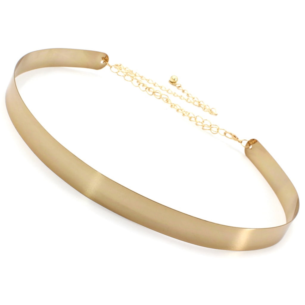 YUUZONE Women's Gold Metal Chain Belt, Adjustable Dress Waistband ...
