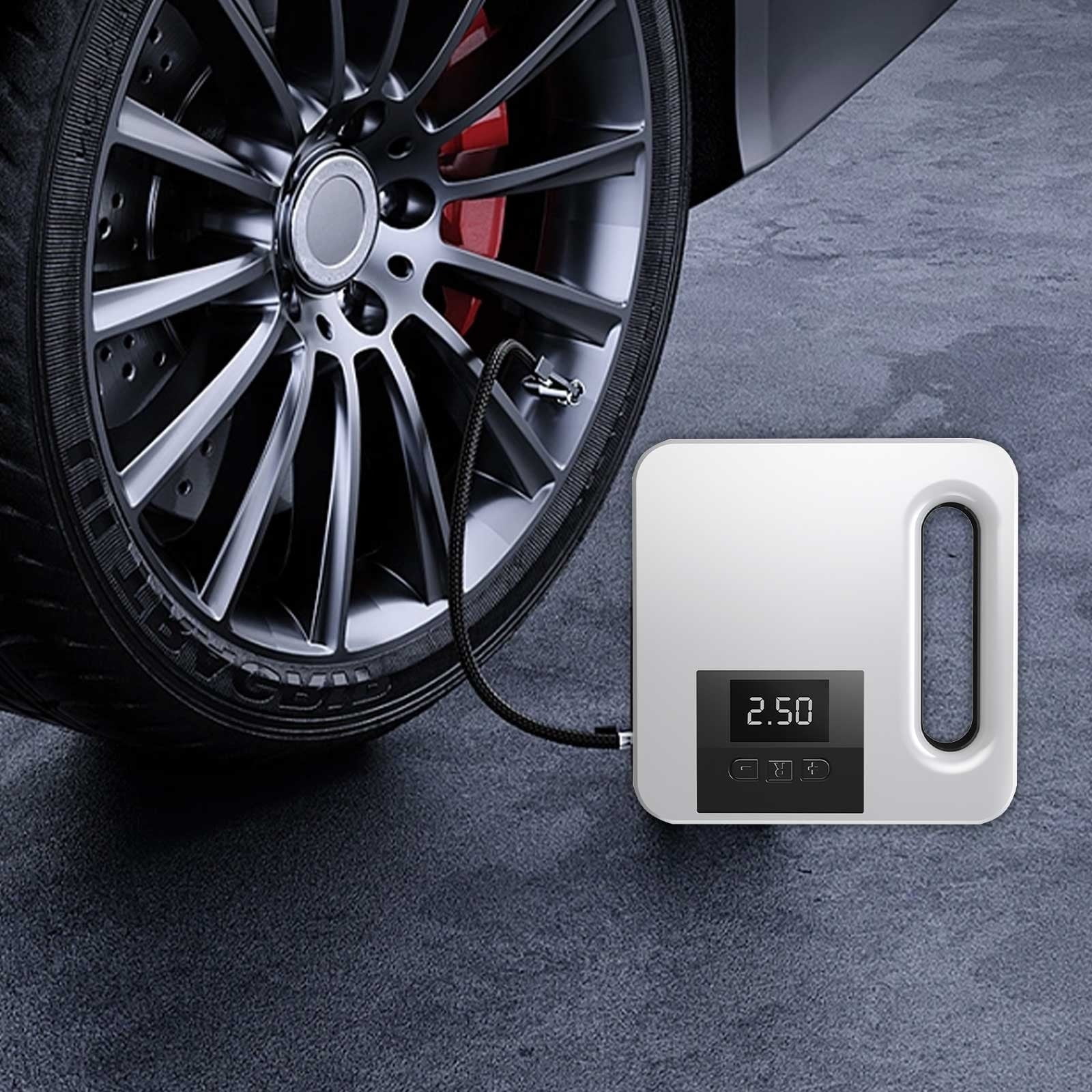 YUVA 12V Portable Tire Inflator, Digital Display Auto-Stop, LED Light ...