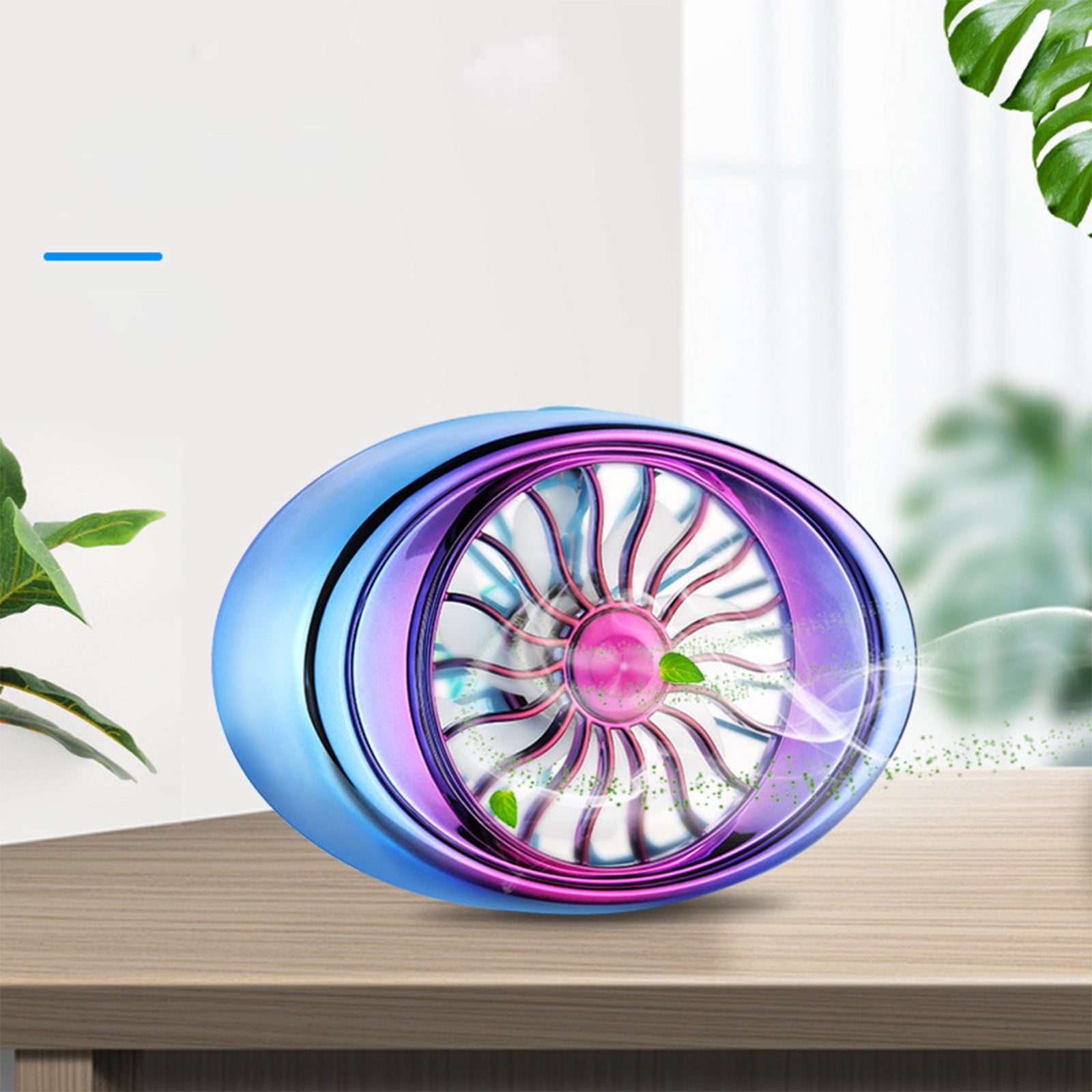 YUVA 360° Rotating Car Fan, 3-Speed, RGB Atmosphere Light, USB Powered ...
