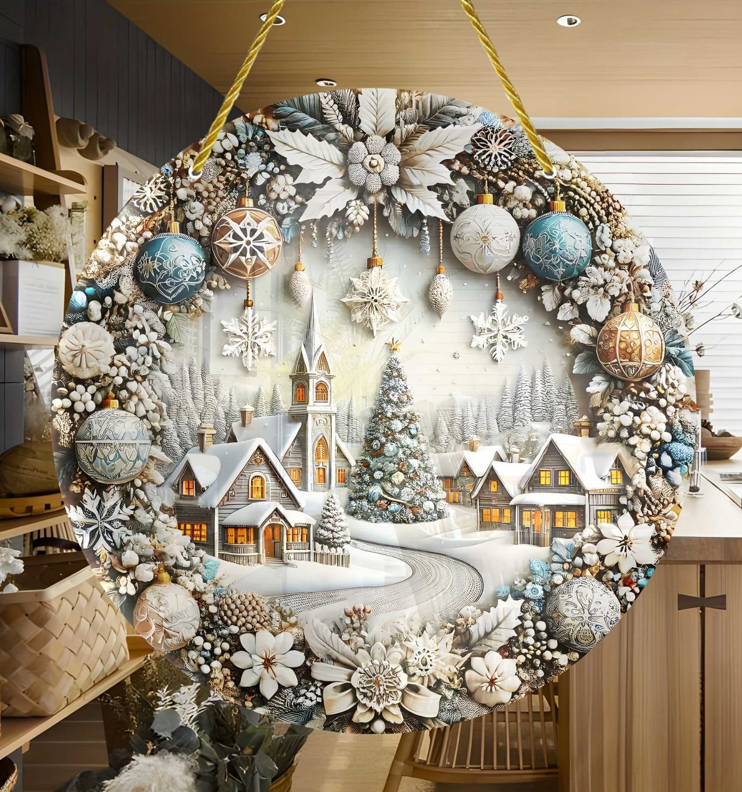 YUVA Christmas Car Interior Pendant, Double-Sided Printed Acrylic ...