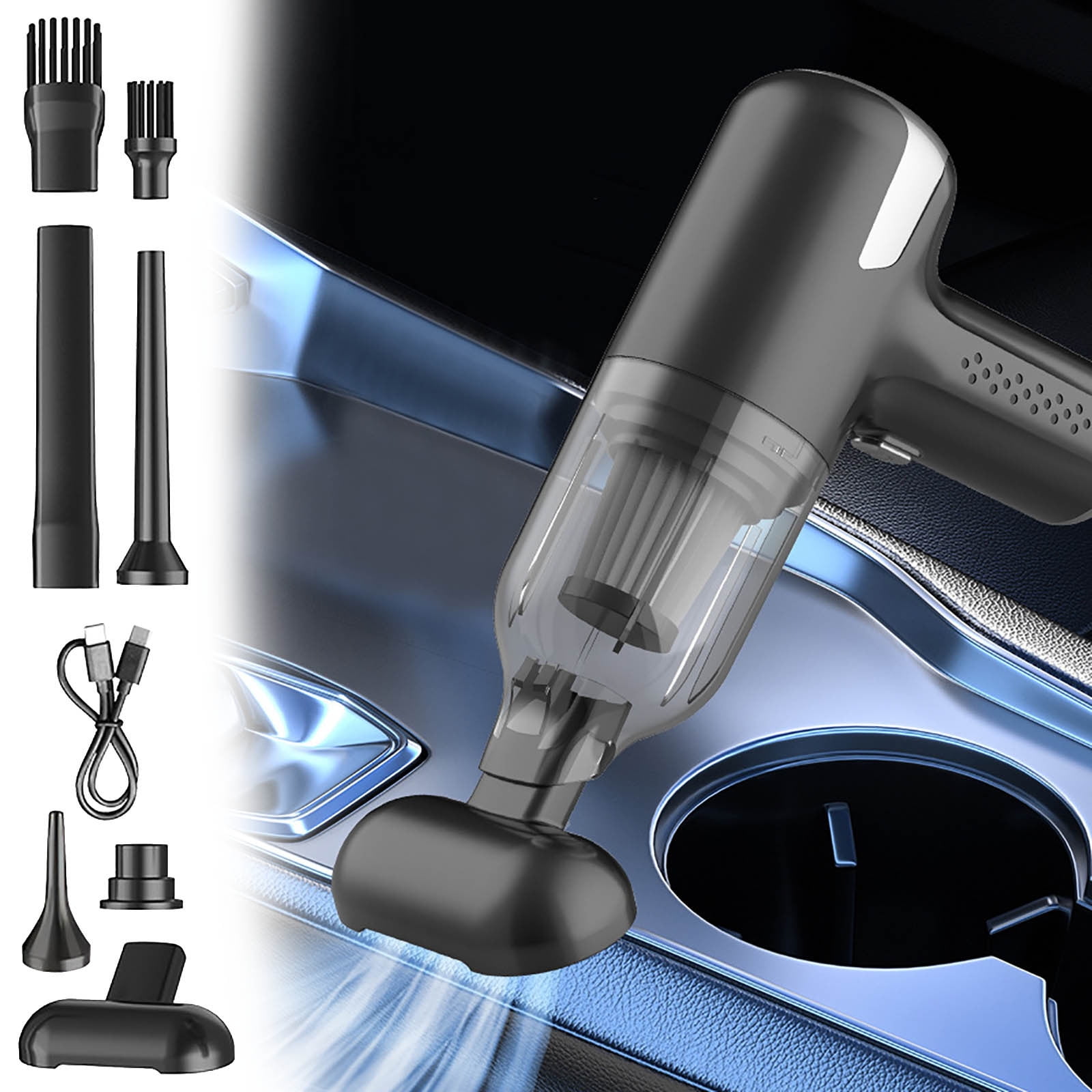 YUVA Cordless Brushless Car Vacuum, 12000PA High Suction, 2-Speed ...