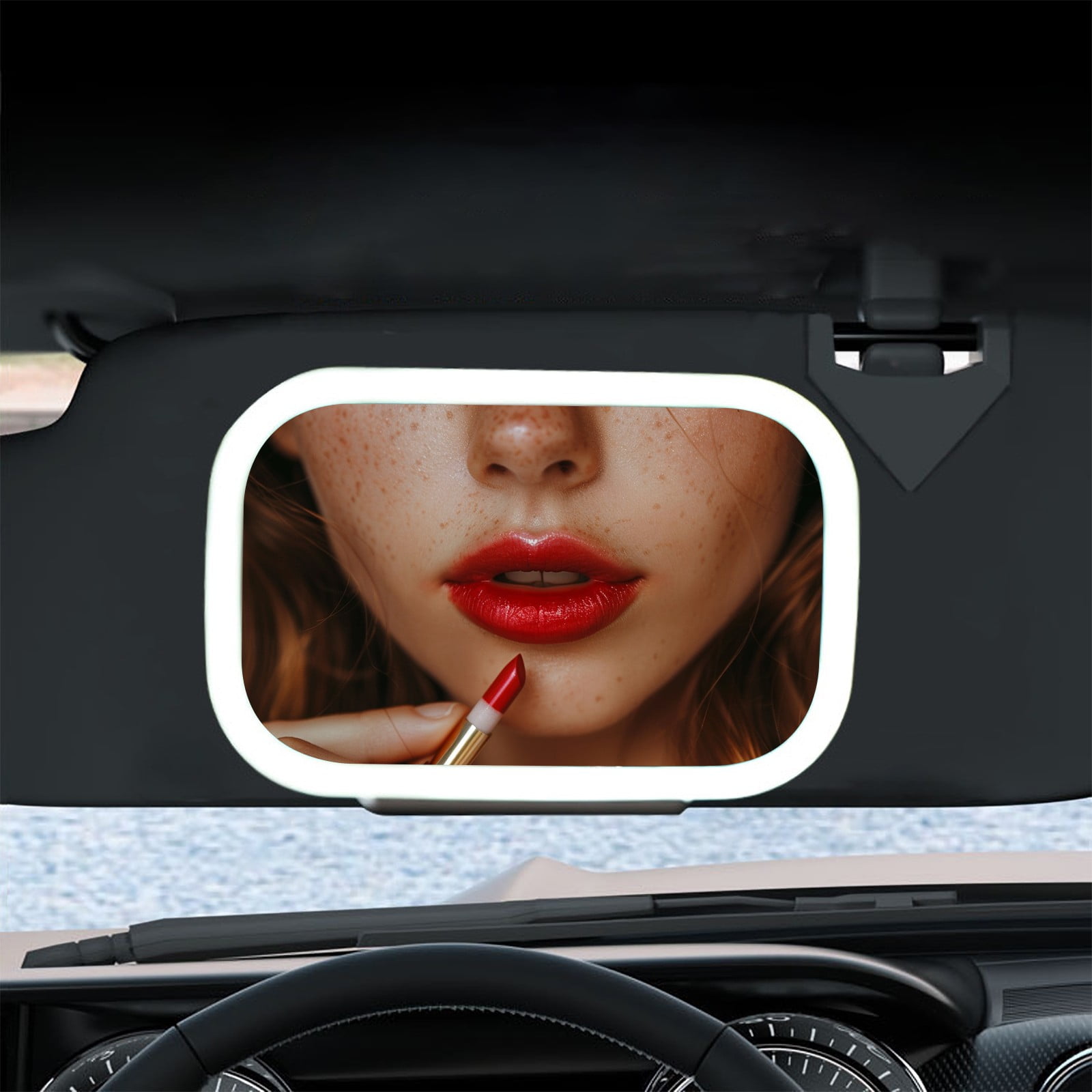 YUVA Portable Car Makeup Mirror with 60 LED Lights Sensor Control ...