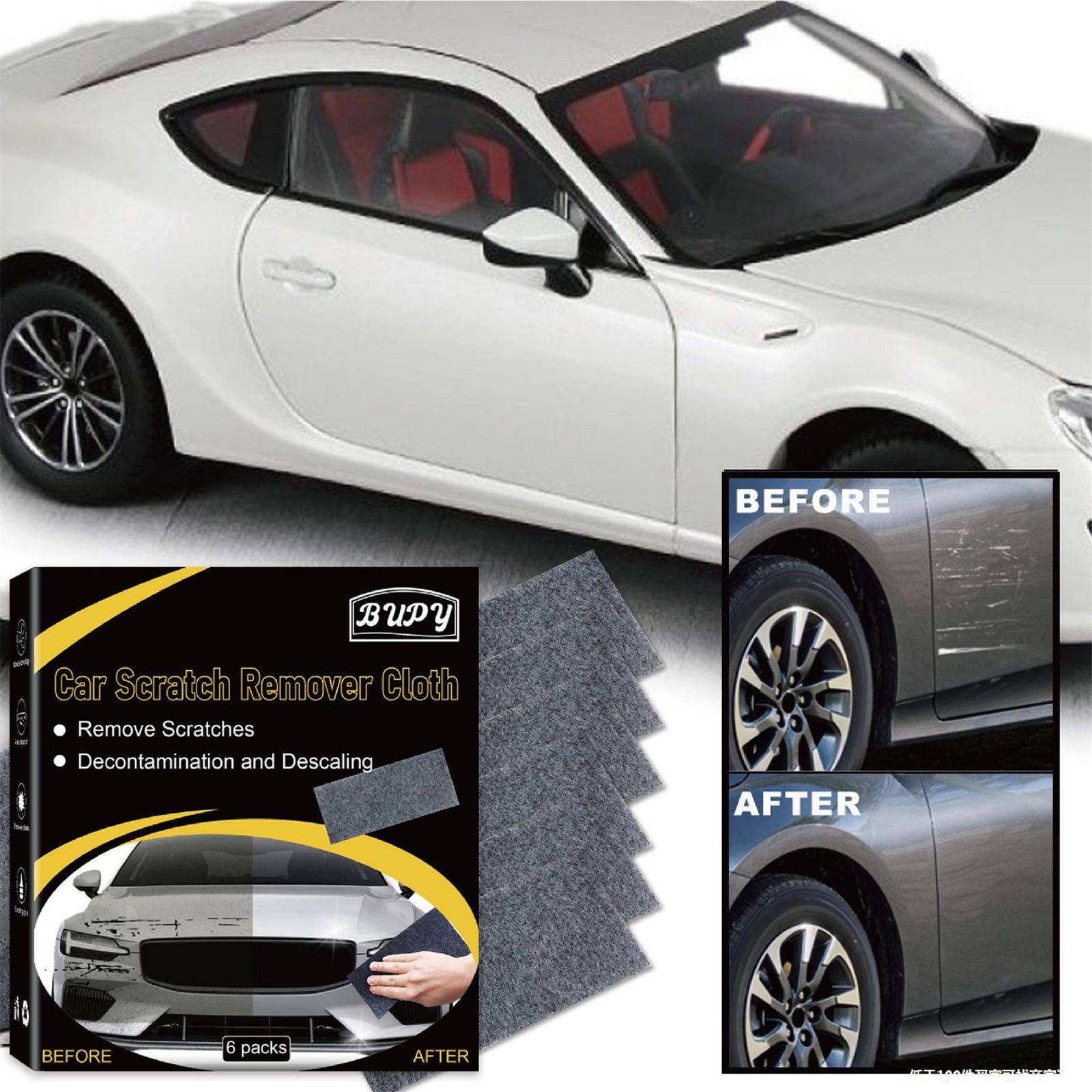 YUVA Upgraded Car Scratch Remover Cloth, Nano Tech, Repairs Light ...