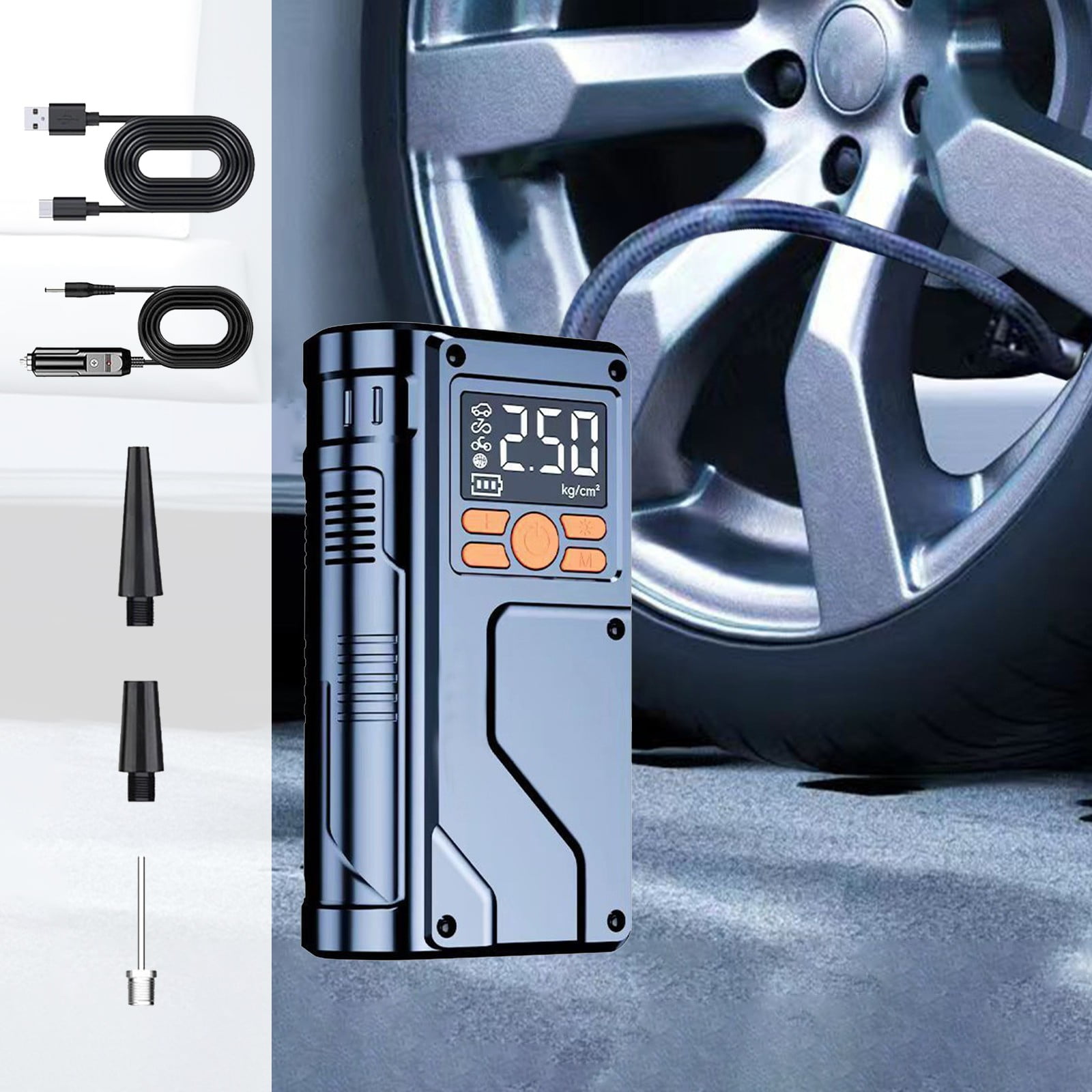 YUVA Wireless Digital Tire Inflator, 12V 120W Dual Power (Car+USB ...