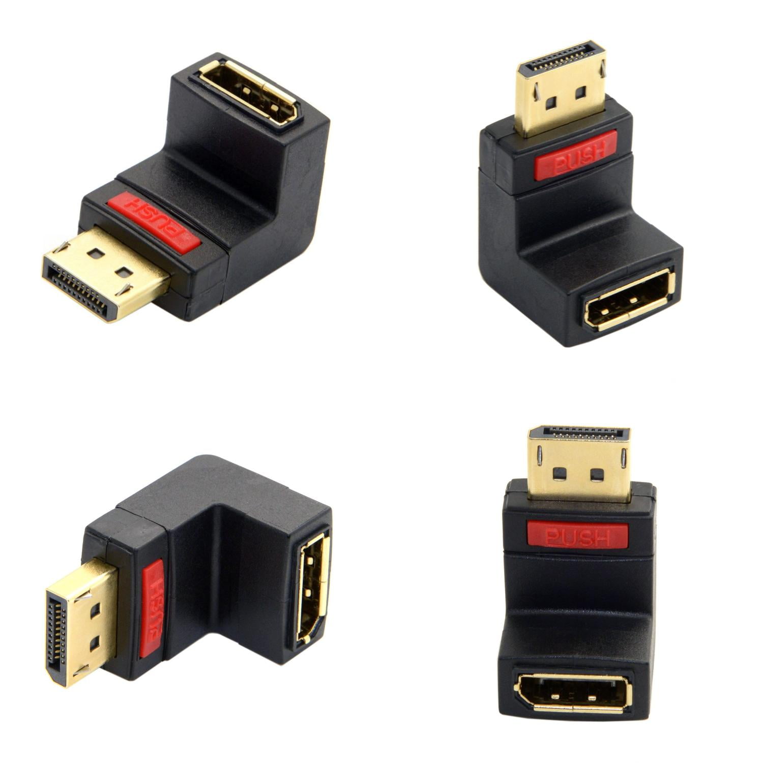 YUXAOJZ 90 Degree Left Angled Standard DisplayPort Male to Female ...